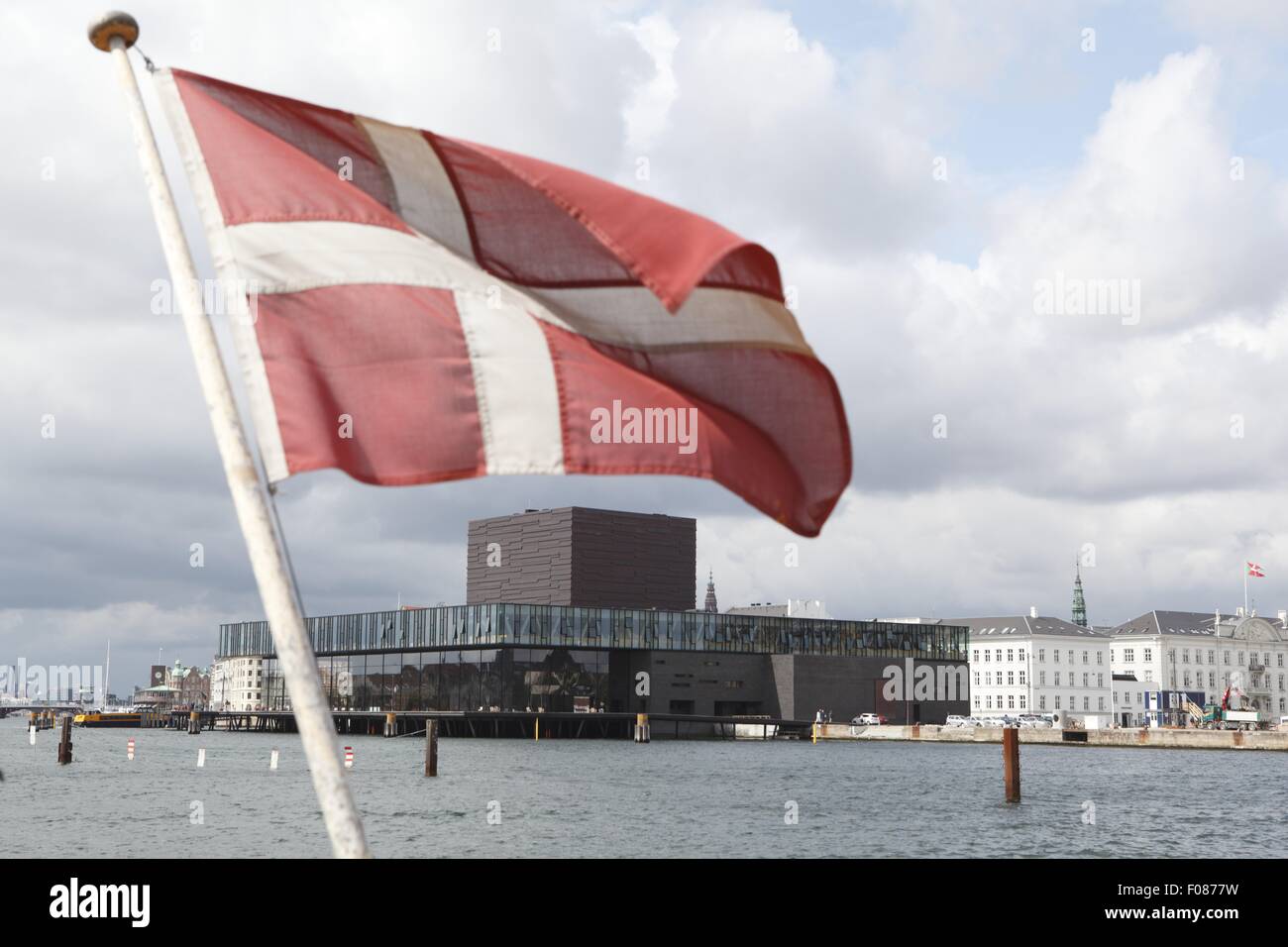 Danish flag on boat in Copenhagen, Denmark Stock Photo - Alamy