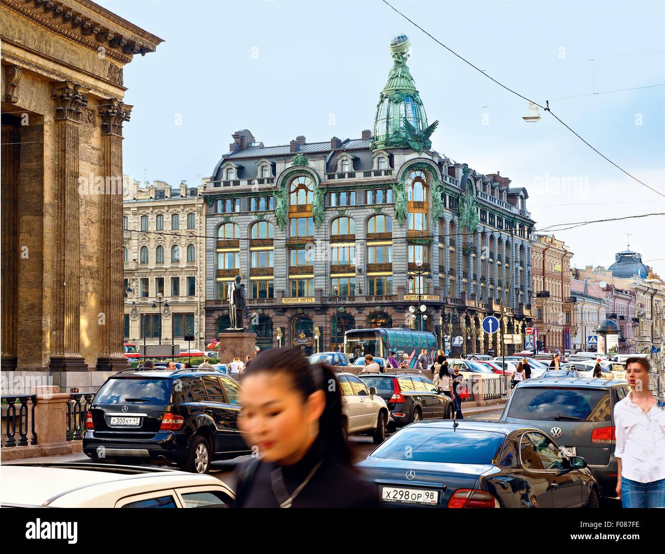 Busy street of Nevsky Prospekt in Saint Petersburg,Â Russia Stock Photo ...