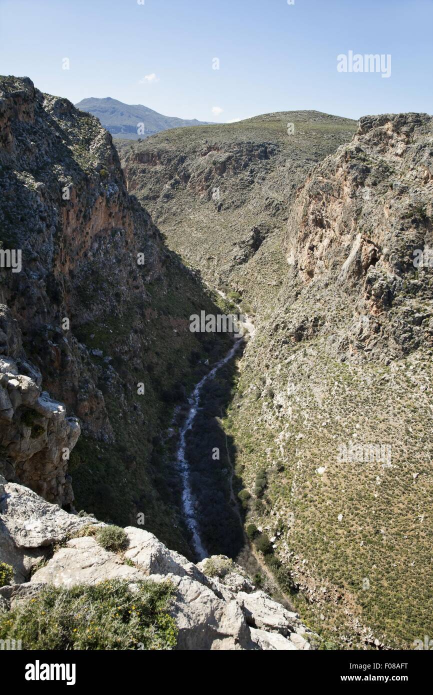 View of Zakros Gorge in Crete, Greek, Aerial view Stock Photo - Alamy