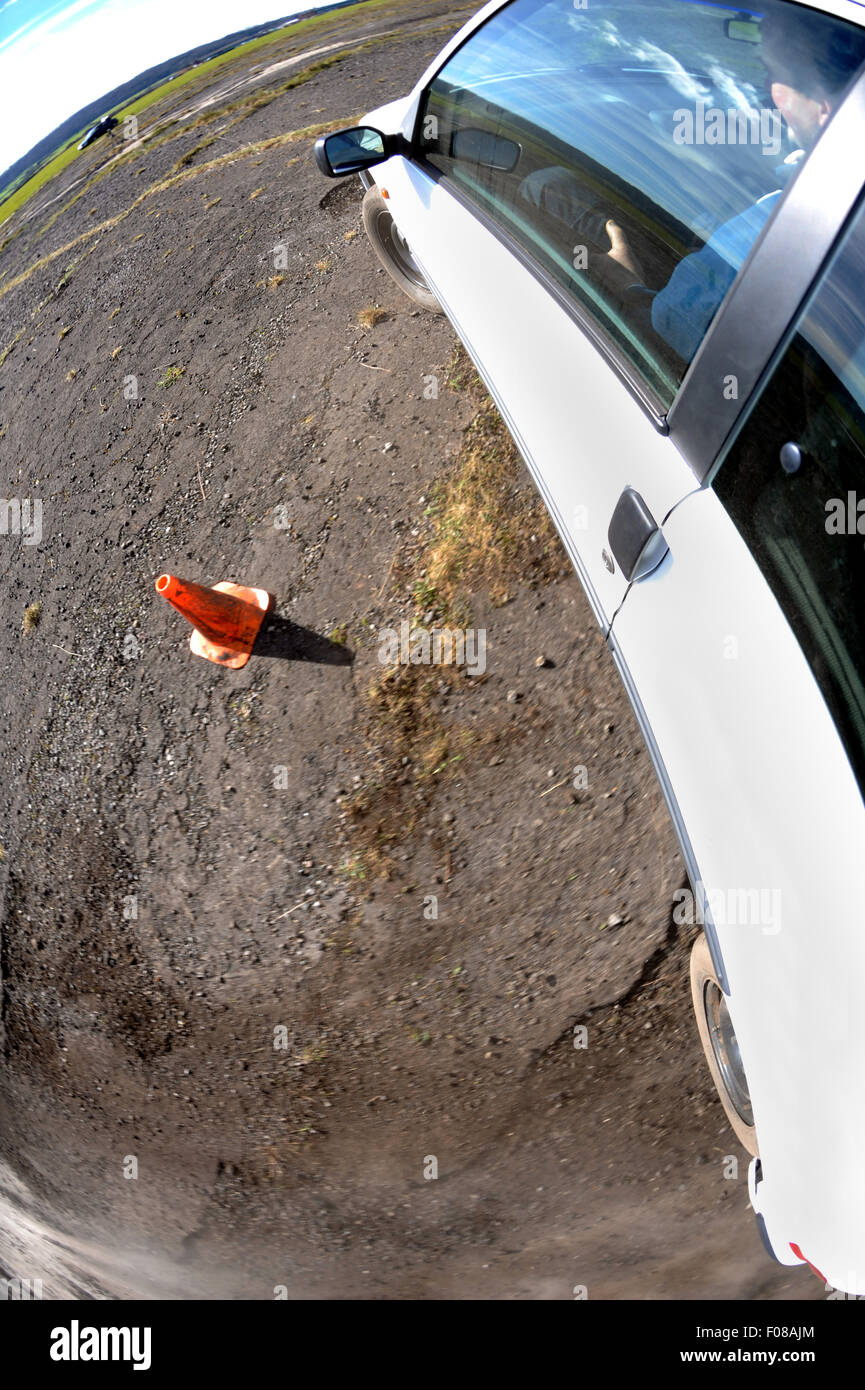 Car doing a hand brake turn, Peugeot 106 Stock Photo - Alamy