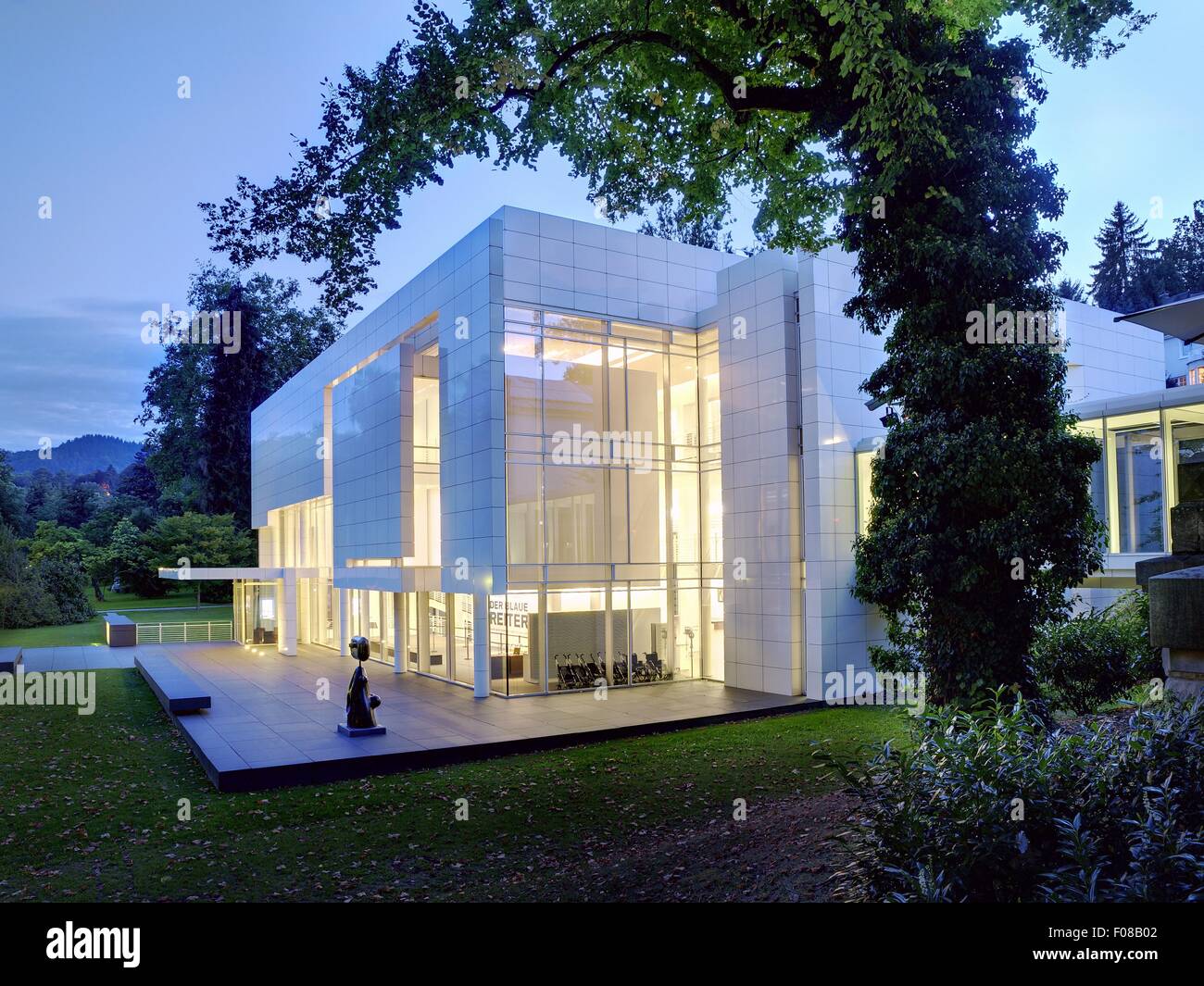 Illuminated Museum Frieder Burda in Baden-Baden, Black Forest, Germany Stock Photo - Alamy