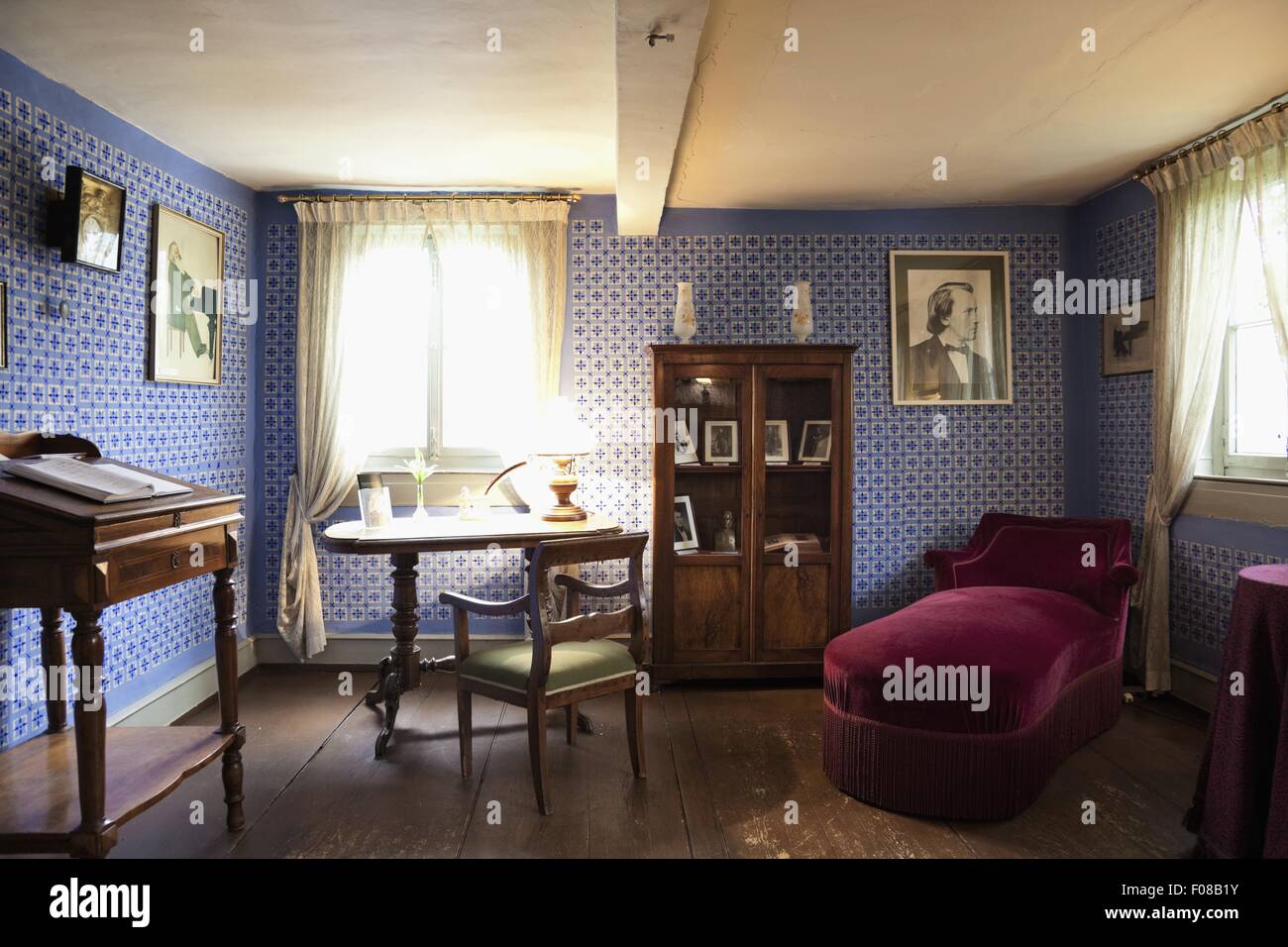 Nostalgic room of Brahmshaus in Baden-Baden, Black Forest, Germany ...