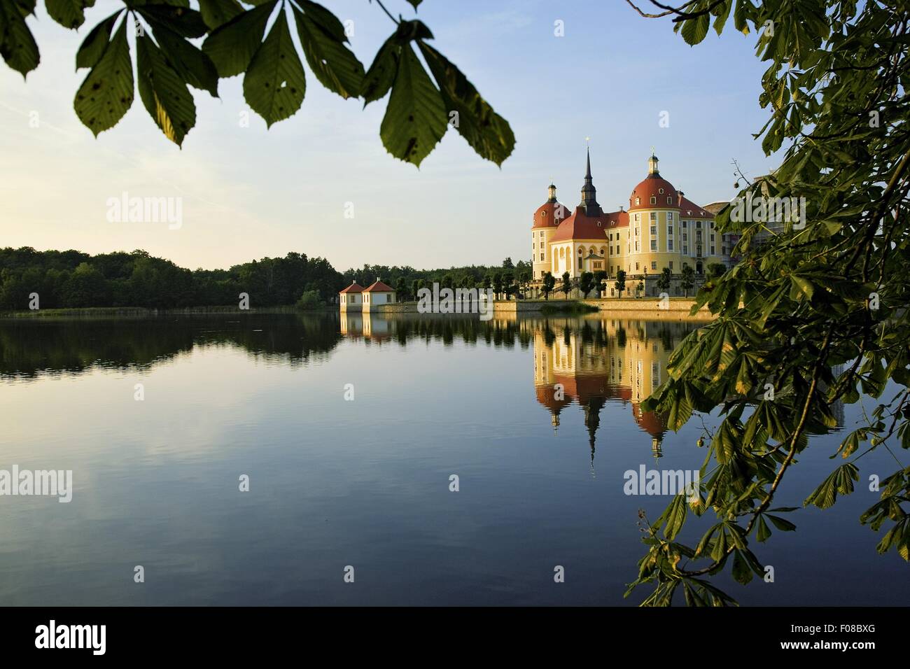 View of lake and Moritzburg Castle, Saxony, Germany Stock Photo - Alamy