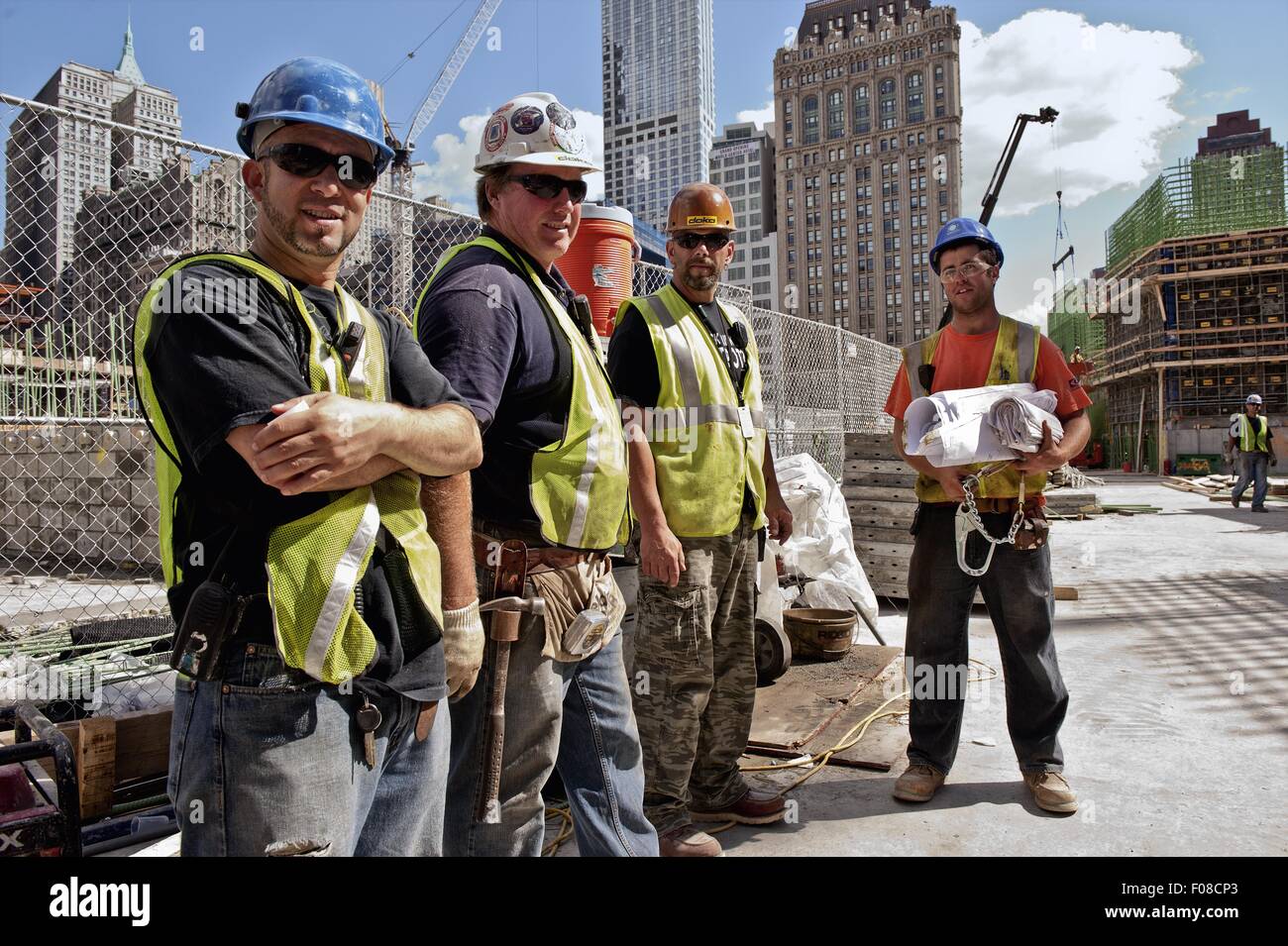 Construction workers working at Ground Zero Construction Site in New ...