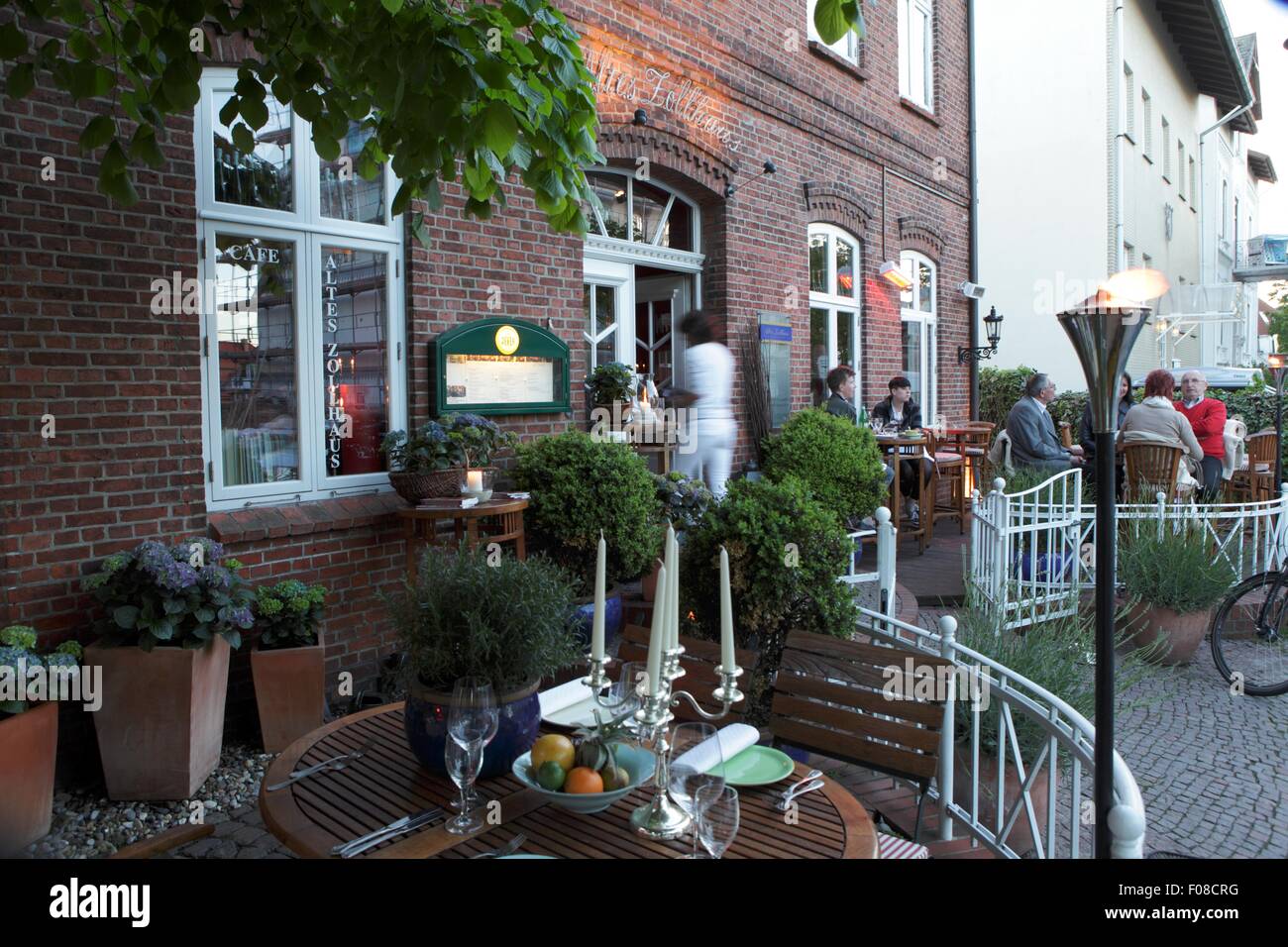 People at Old Customs House restaurant at Sylt Island, Schleswig ...
