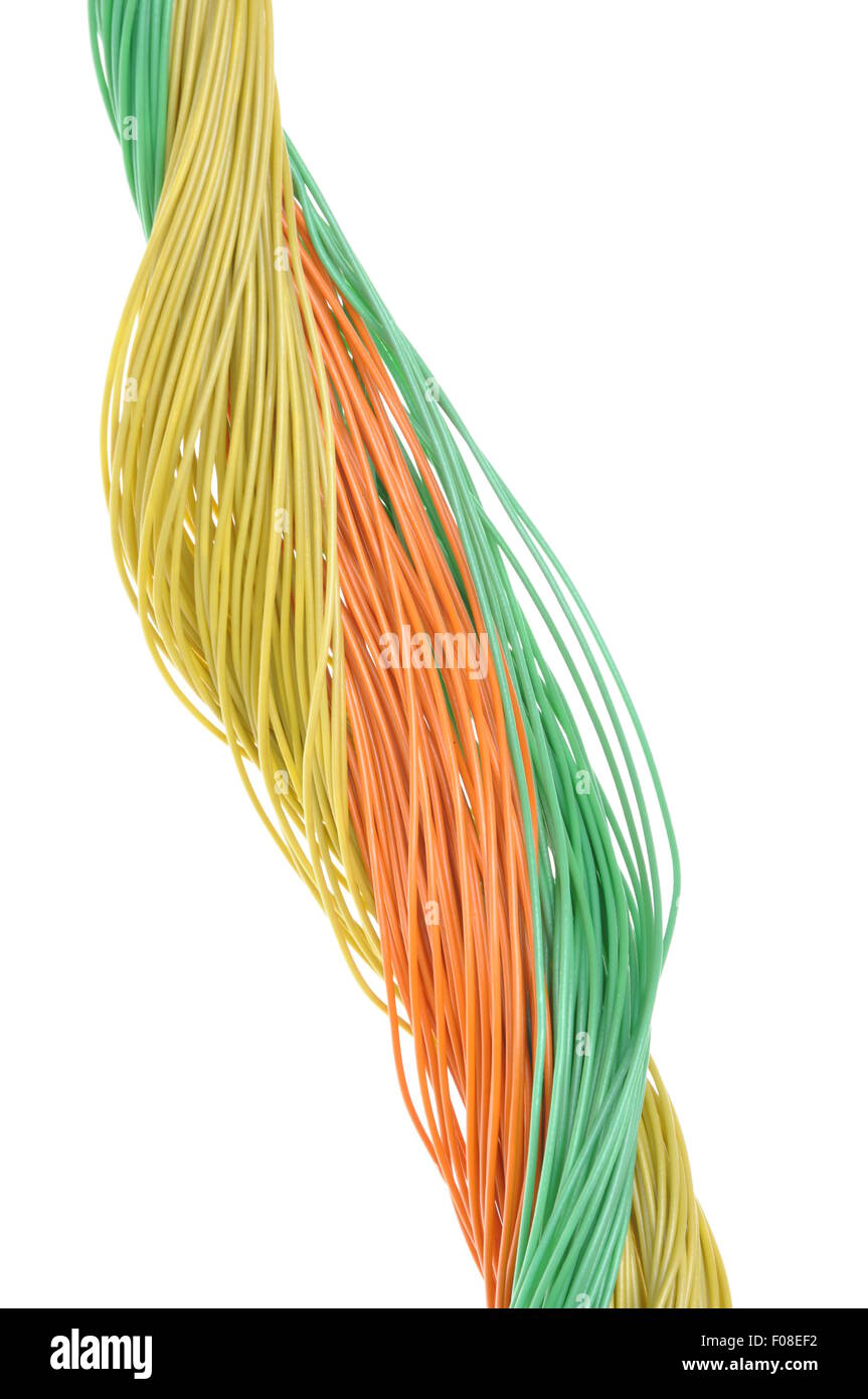 Computer cables isolated on white background Stock Photo - Alamy