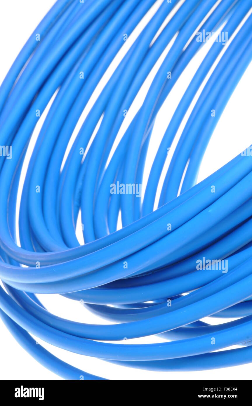 Coil of electrical cable on isolated on white background Stock Photo ...