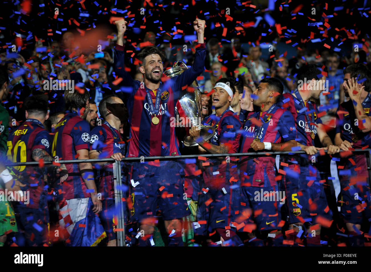 FC Barcelona celebrate after winning the UEFA Champions League Final ...