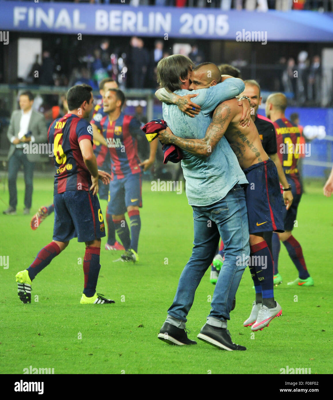 FC Barcelona celebrate after winning the UEFA Champions League Final against Juventus at ...