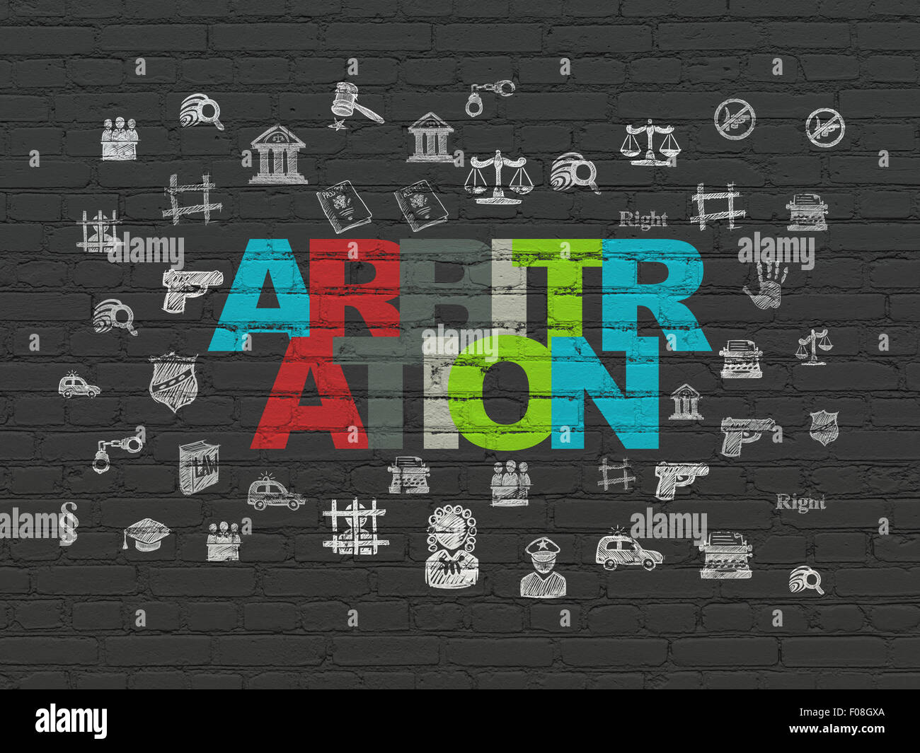 Law concept: Arbitration on wall background Stock Photo - Alamy
