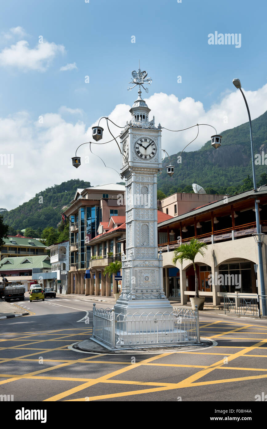 The clock tower of Victoria also known as Little Big Ben, Seychelles ...