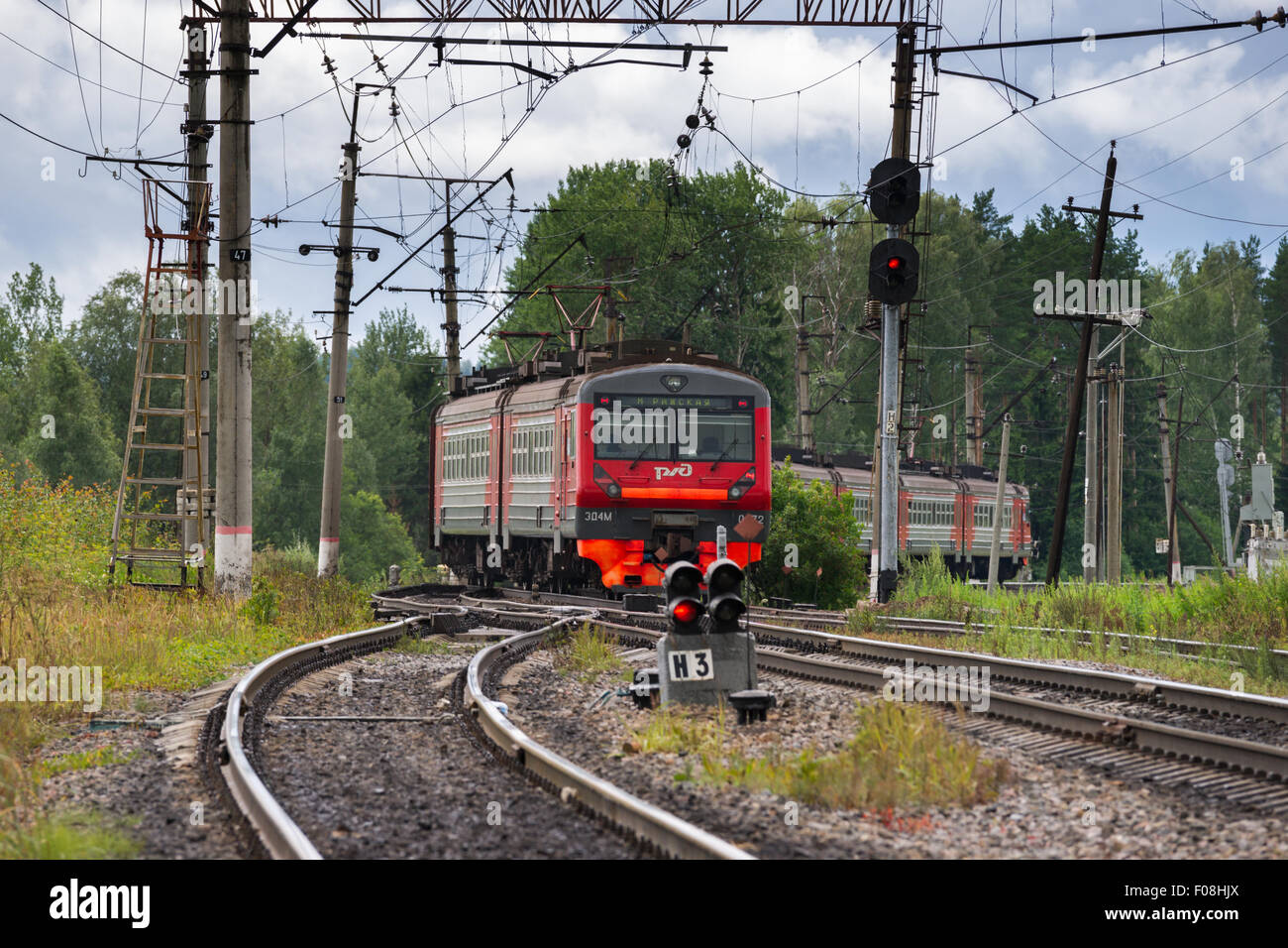 Commuter train in Russia Stock Photo - Alamy