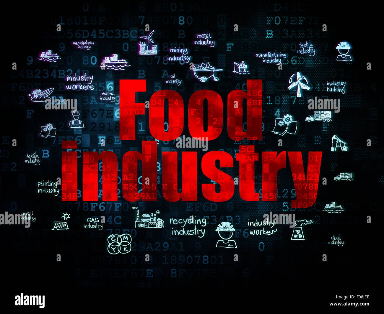 Manufacuring concept: Food Industry on Digital background Stock Photo ...
