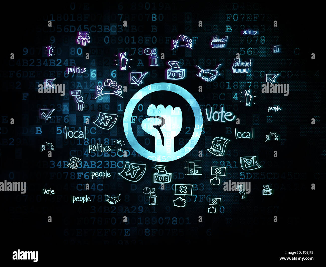 Political concept: Uprising on Digital background Stock Photo - Alamy