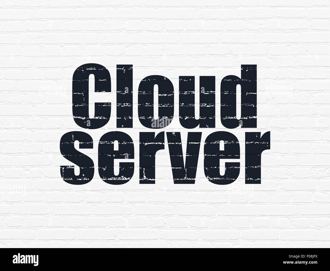 Cloud computing concept: Cloud Server on wall background Stock Photo ...