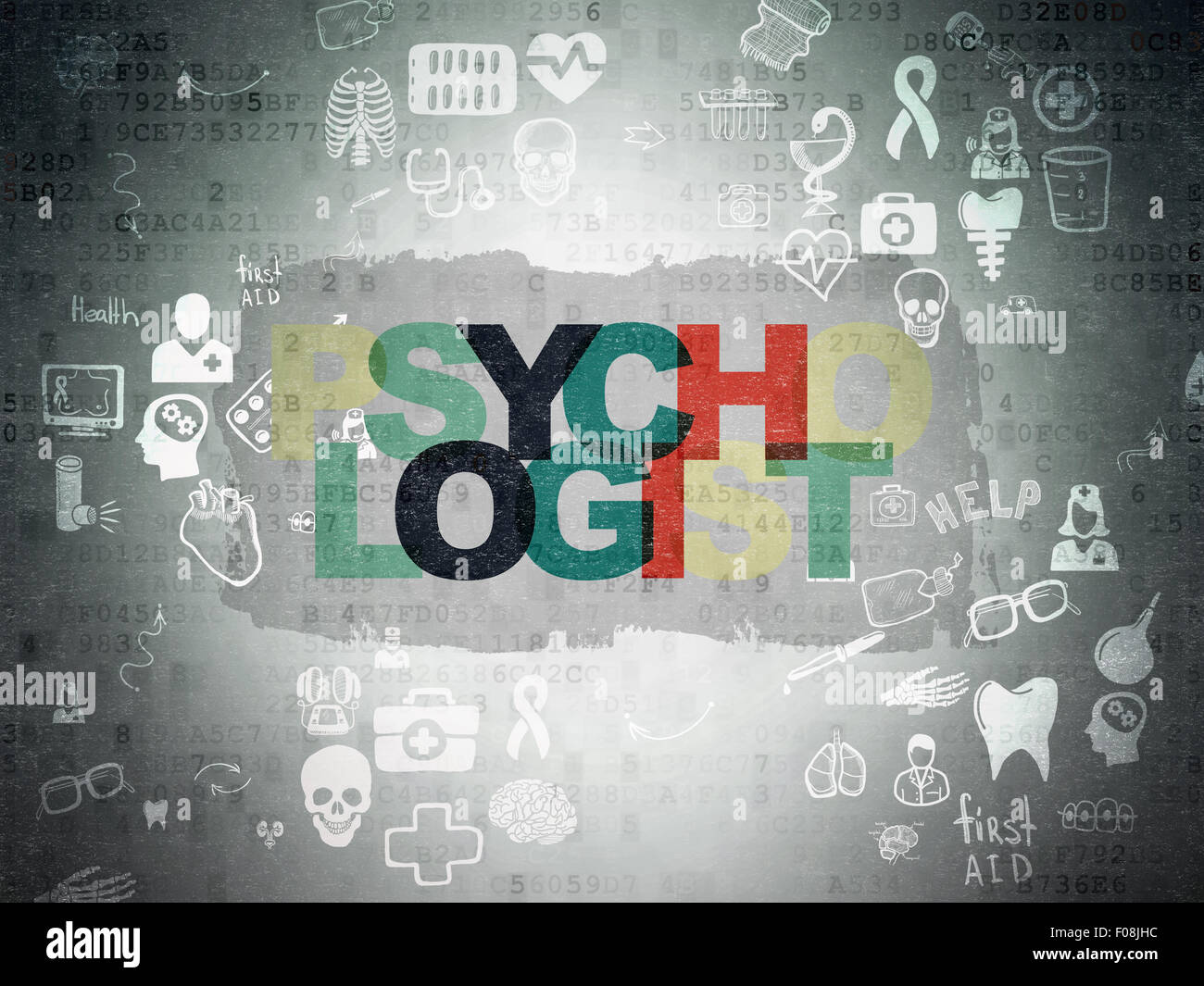 Healthcare concept: Psychologist on Digital Paper background Stock ...