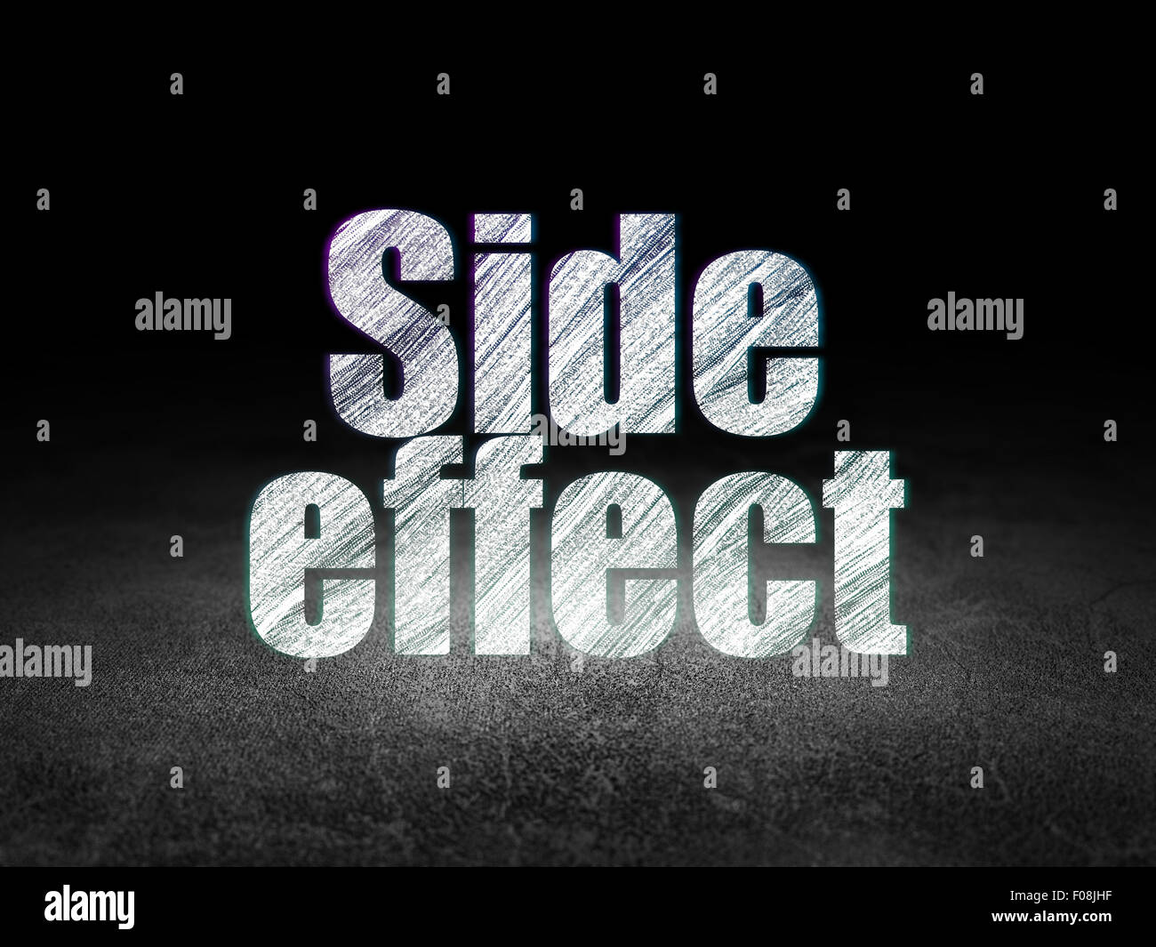 Medicine concept: Side Effect in grunge dark room Stock Photo - Alamy