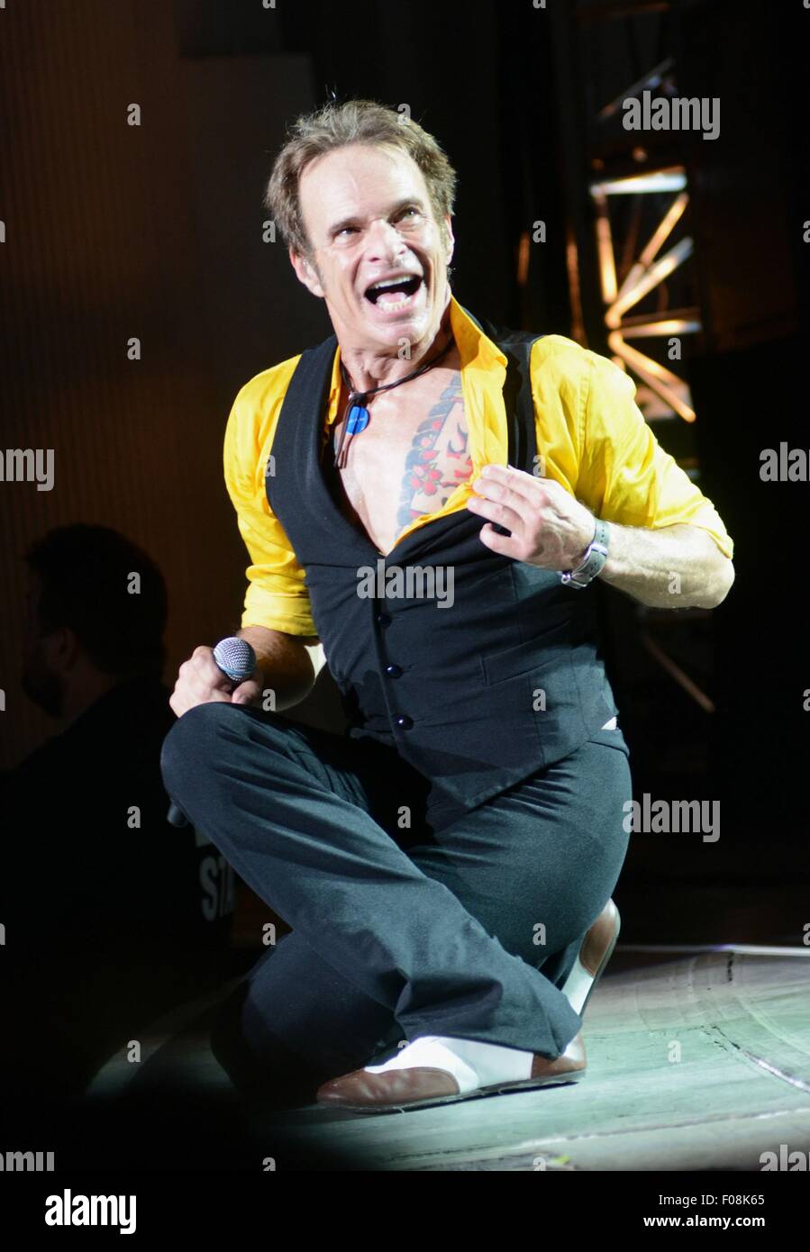 Holmdel, NJ, USA. 9th Aug, 2015. David Lee Roth on stage for Van Halen ...