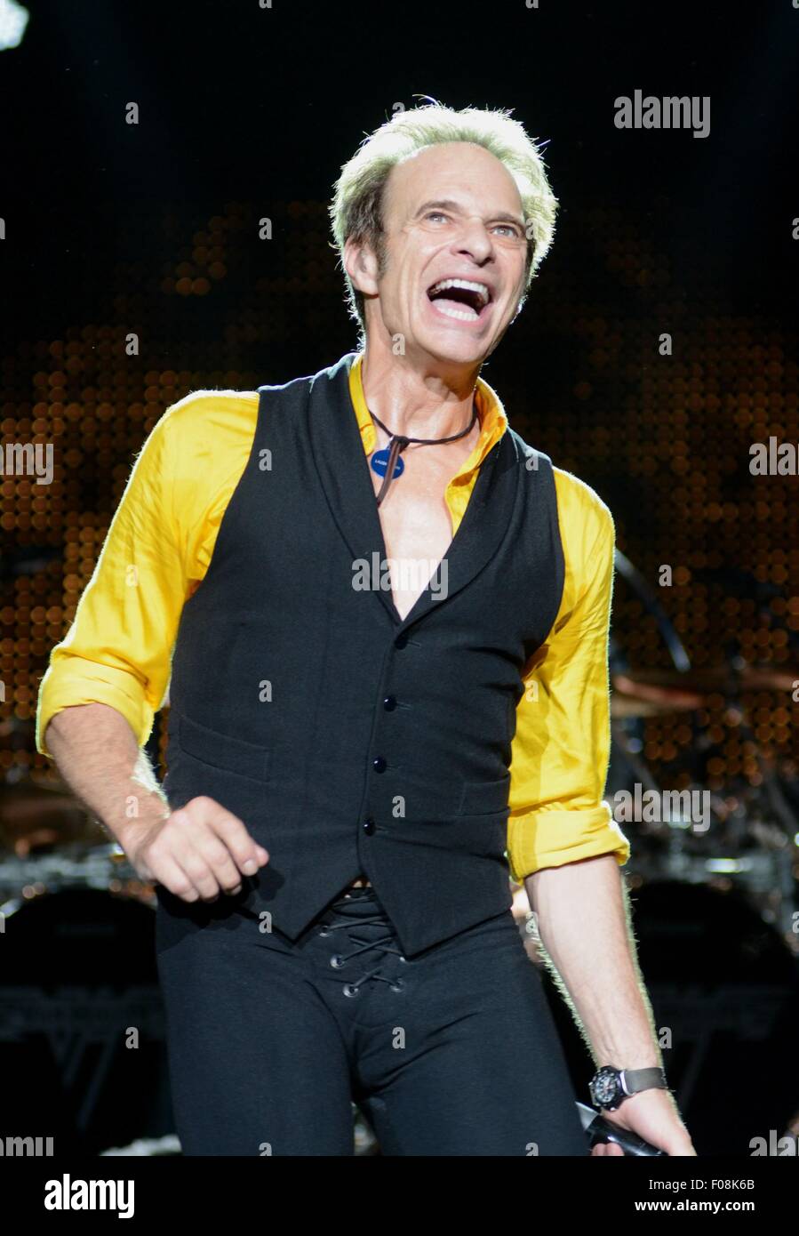 Holmdel, NJ, USA. 9th Aug, 2015. David Lee Roth on stage for Van Halen ...