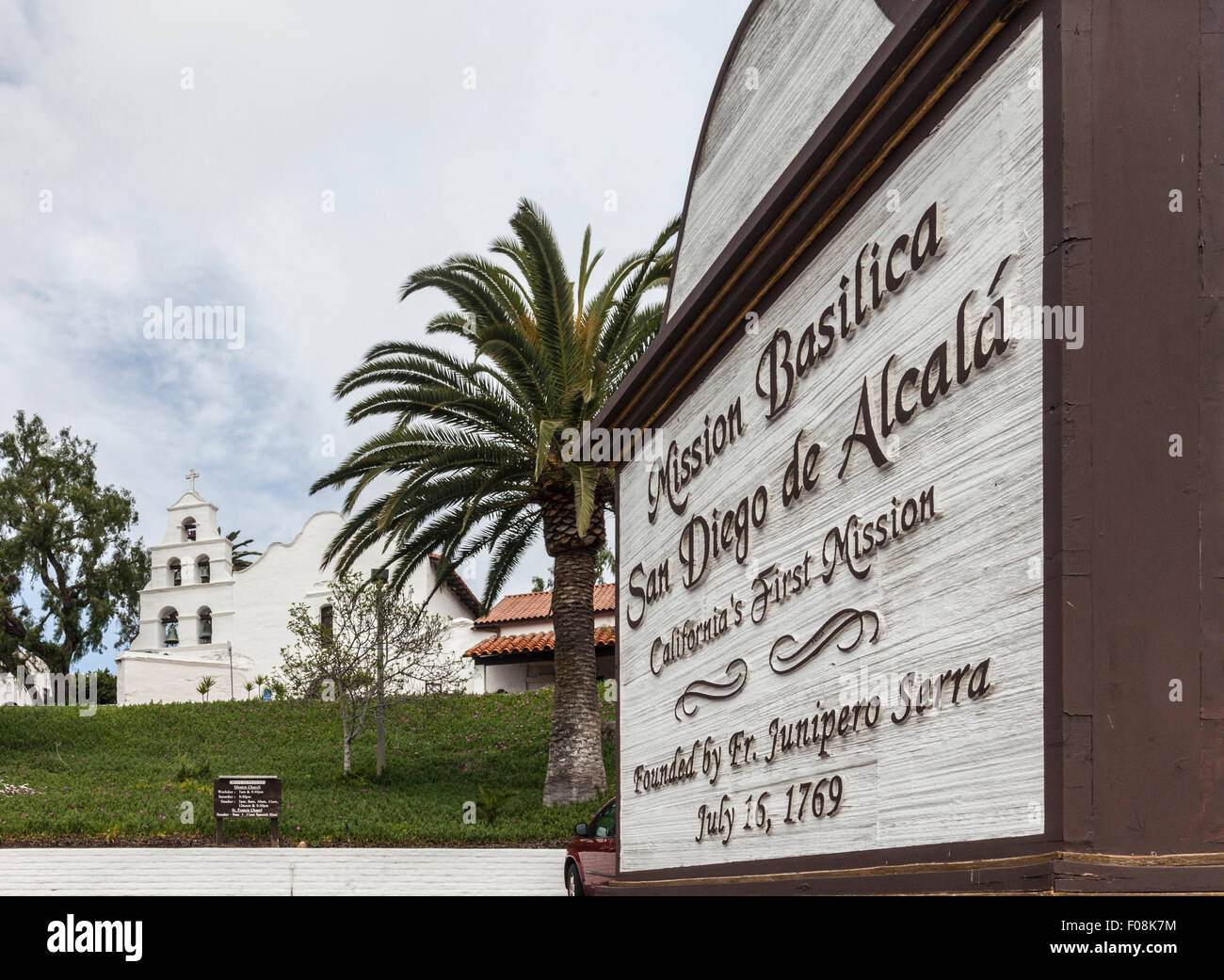 Sign of the Mission Basilica of San Diego de Alcala, California's first ...