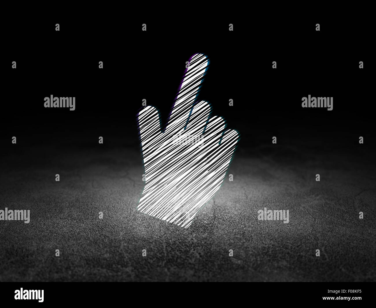 Advertising concept: Mouse Cursor in grunge dark room Stock Photo - Alamy