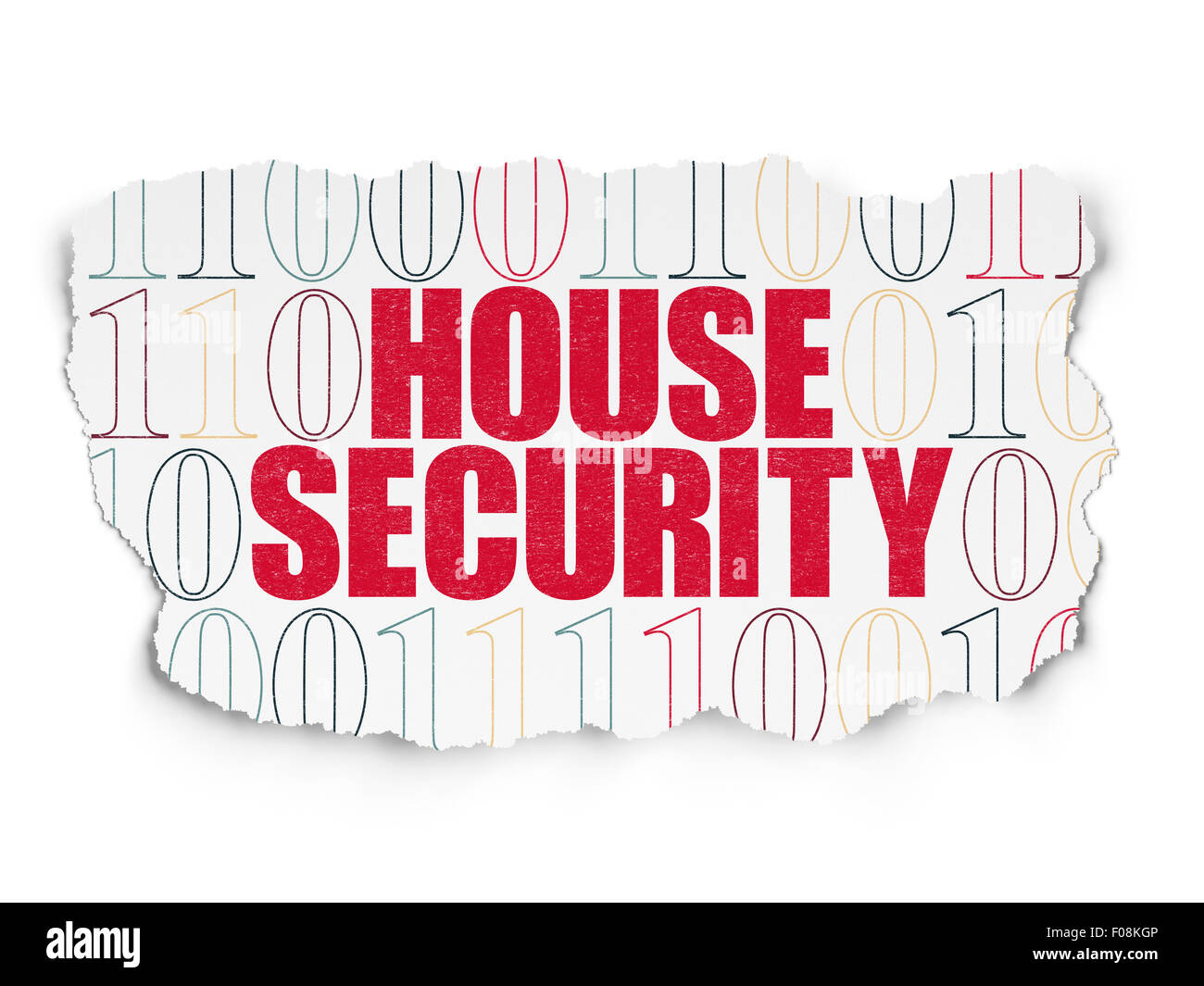 Protection concept: House Security on Torn Paper background Stock Photo ...