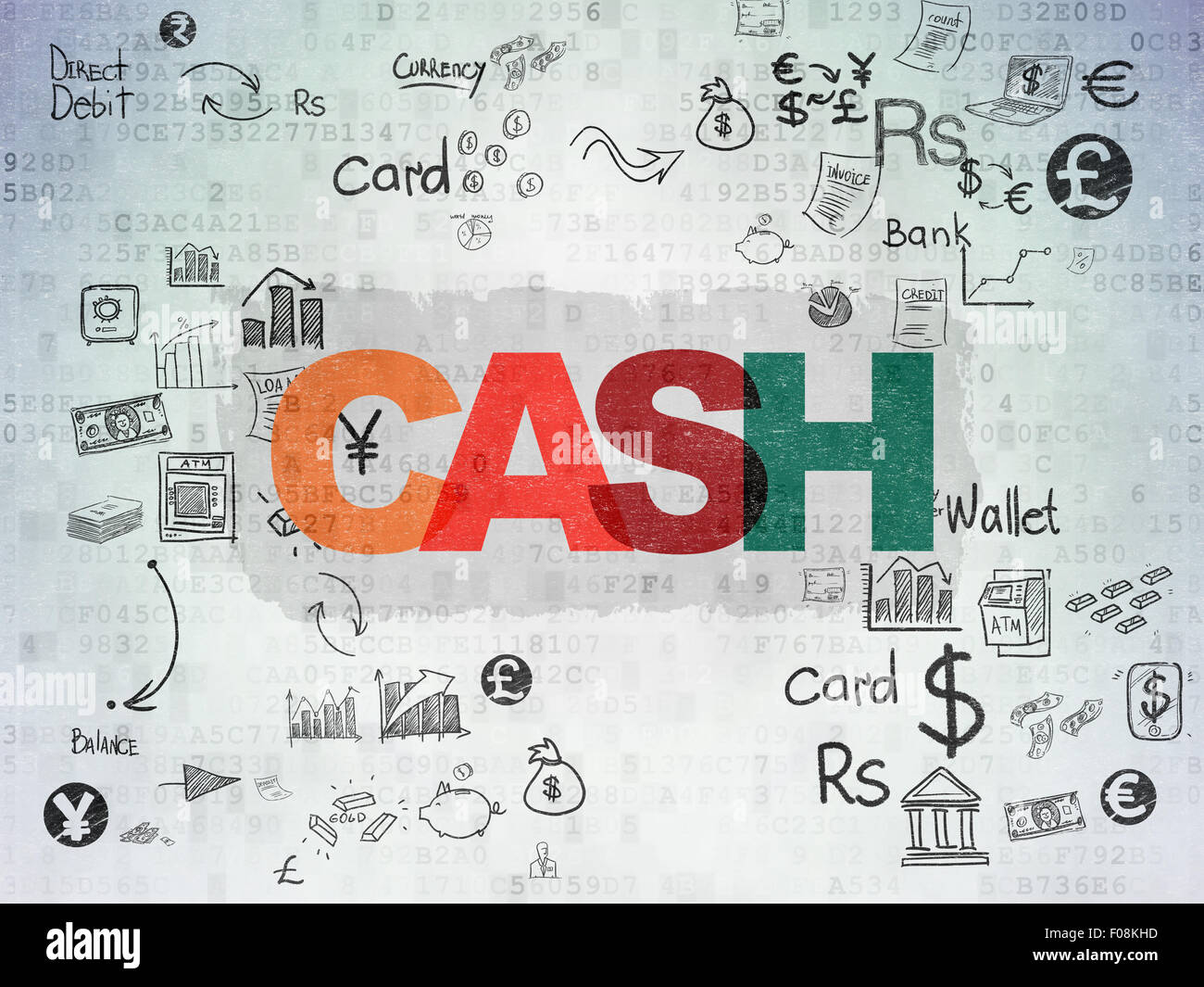 Currency concept: Cash on Digital Paper background Stock Photo - Alamy