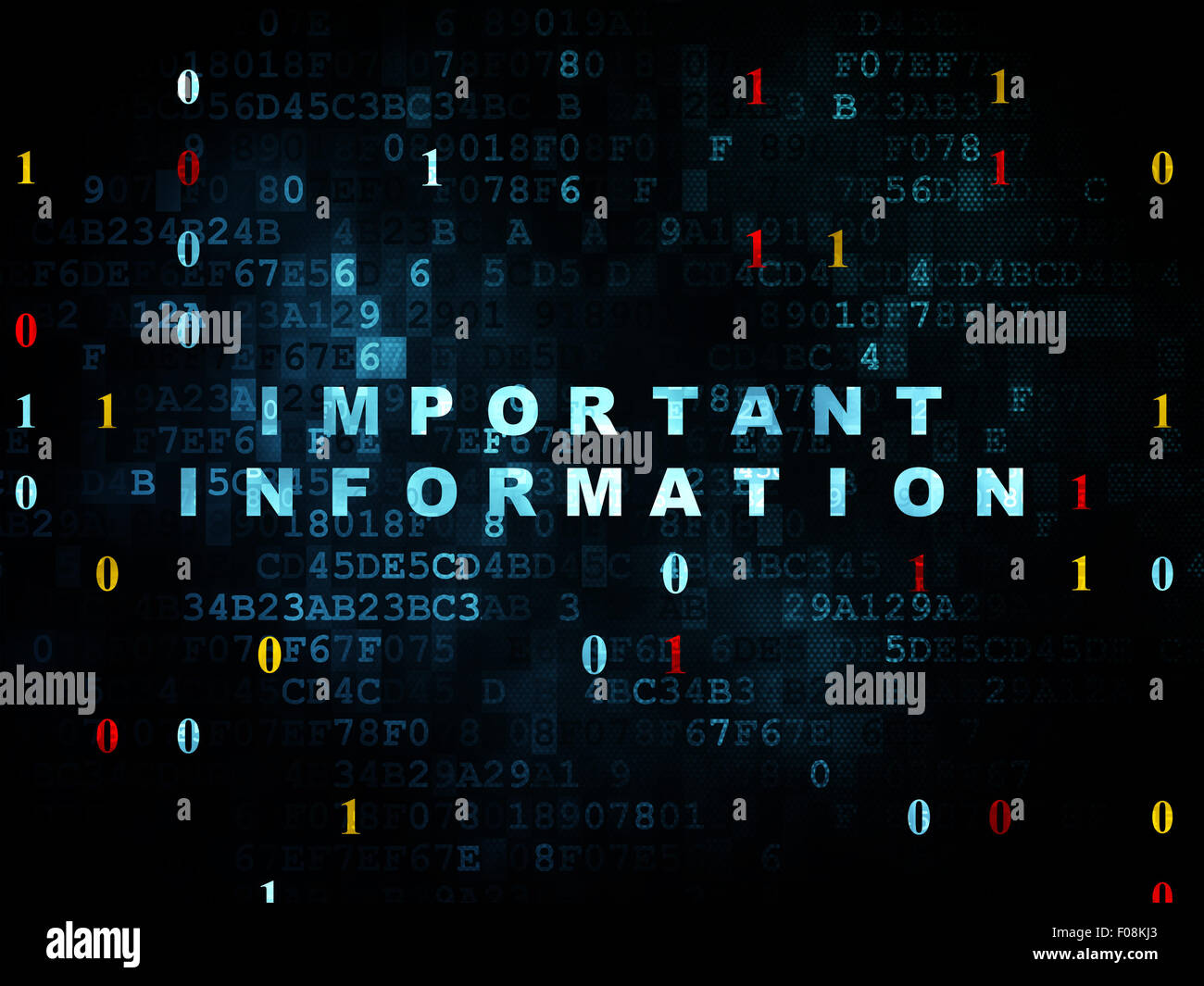 Information concept: Important Information on Digital background Stock ...