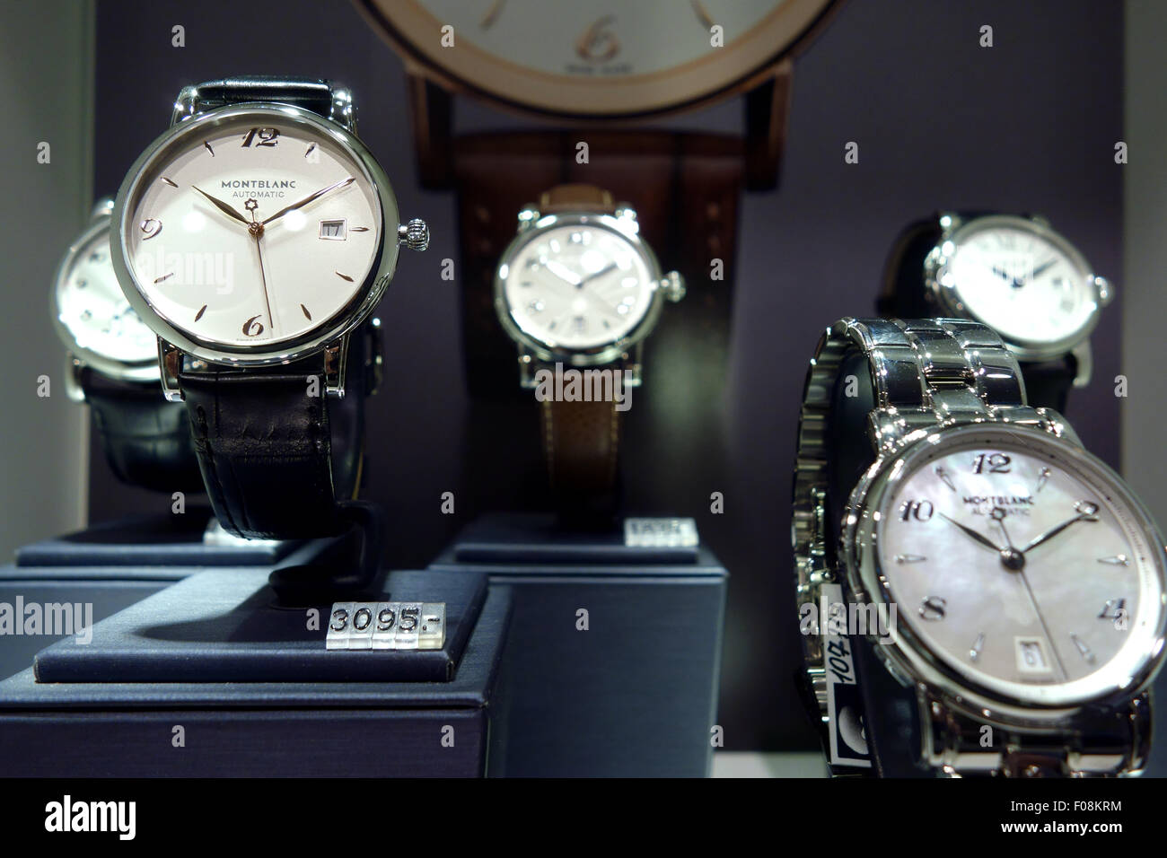 Mont Blanc watch shop window Stock Photo - Alamy