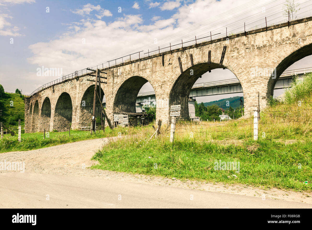 Old Austrian bridge viaduct in the Carpathians Stock Photo - Alamy