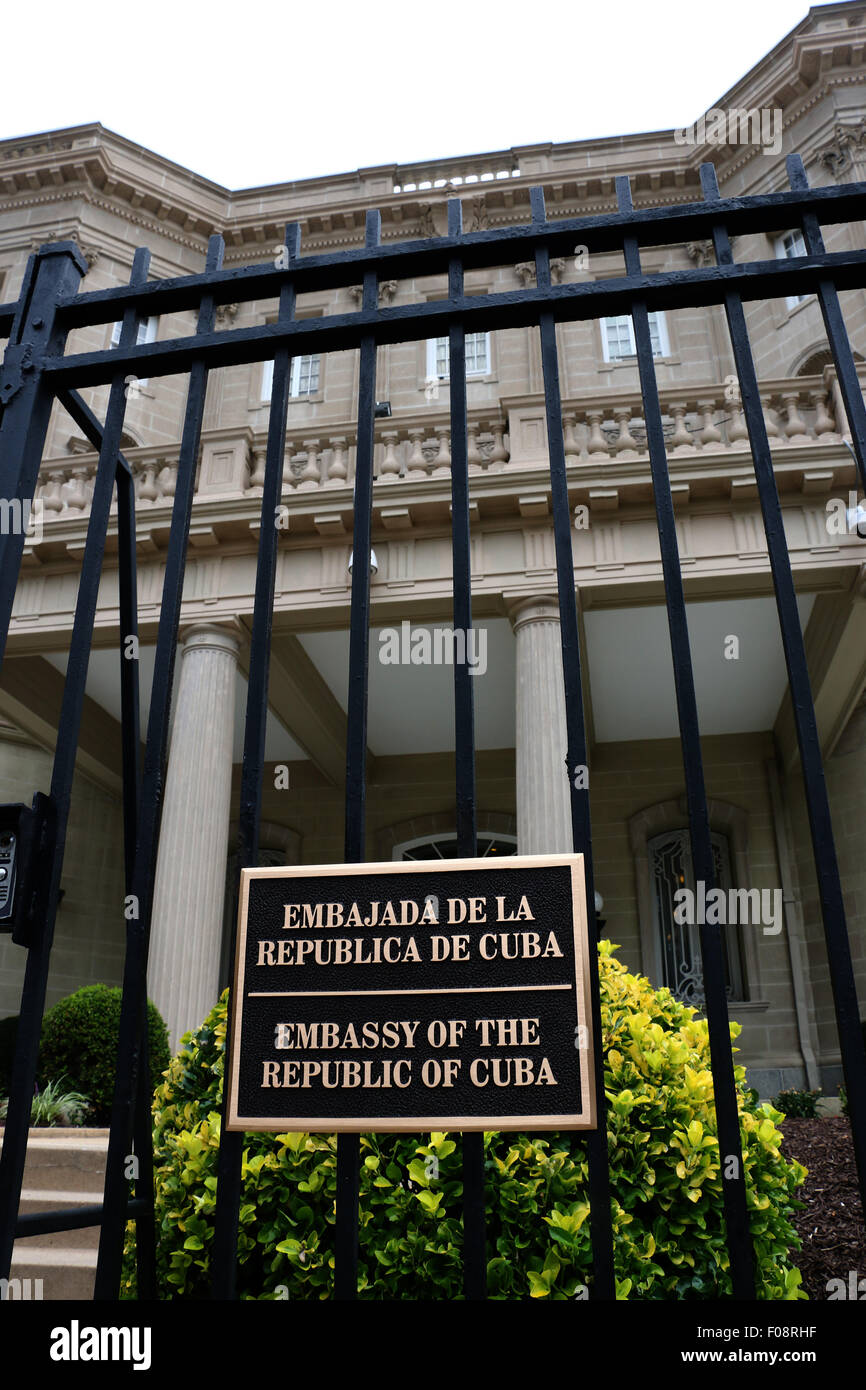 Sign New Cuban embassy Washington D C Stock Photo - Alamy