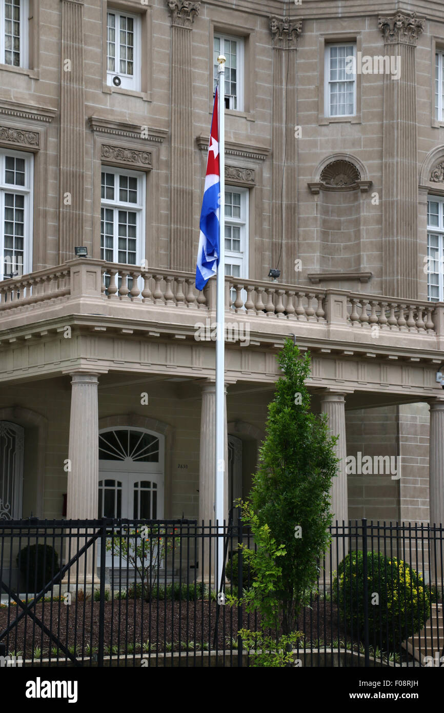 Flag at the New Cuban embassy Washington D C Stock Photo - Alamy