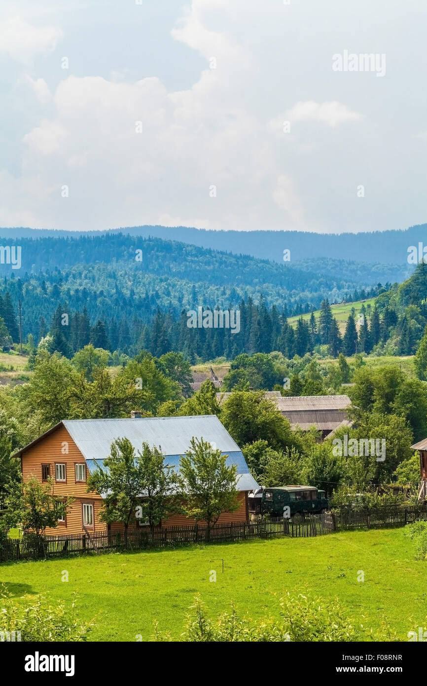 Rural mountain landscape of the Montenegrin ridge in Carpathians Stock ...