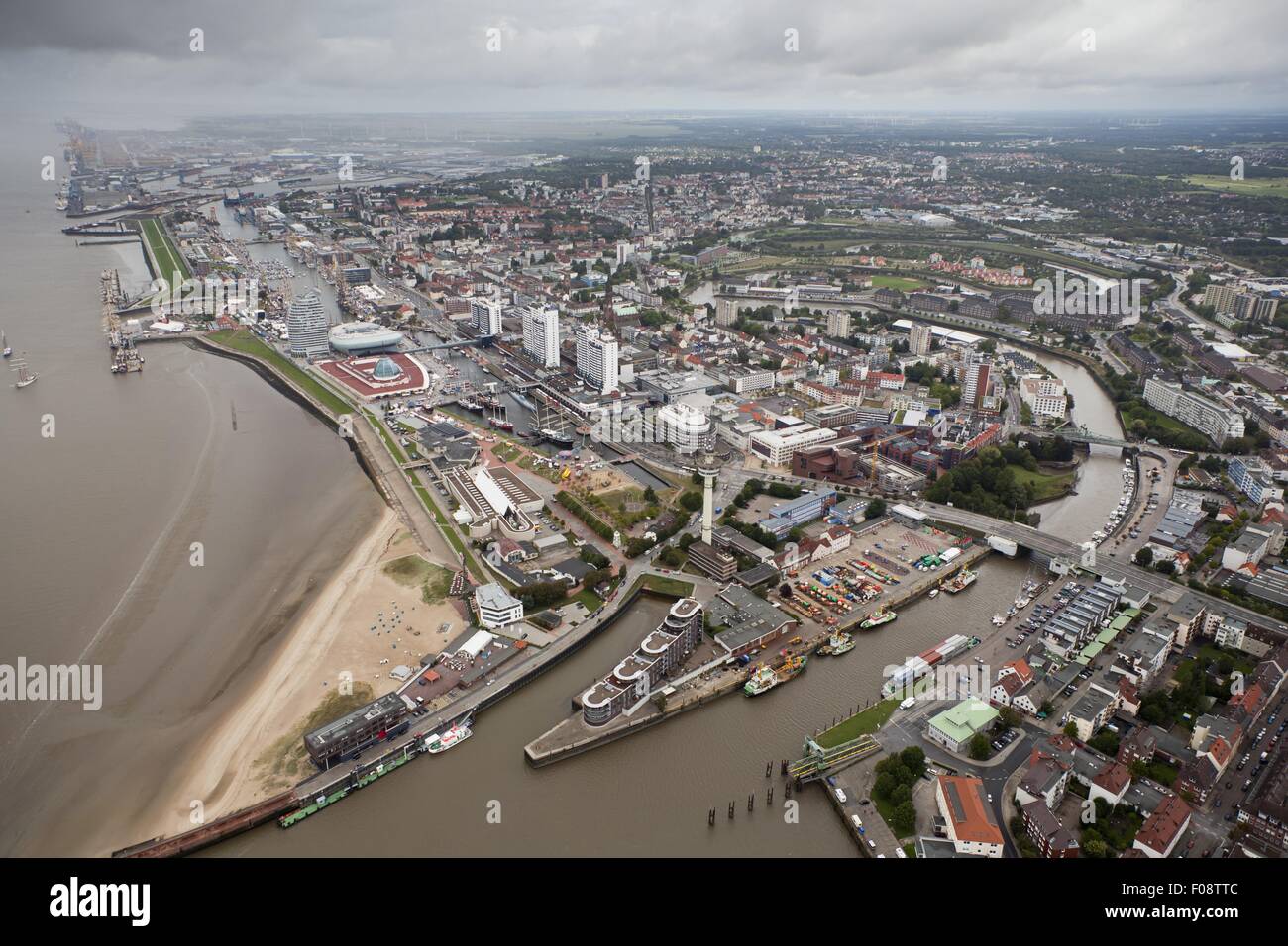 Aerial view of port in Bremerhaven, Germany Stock Photo - Alamy