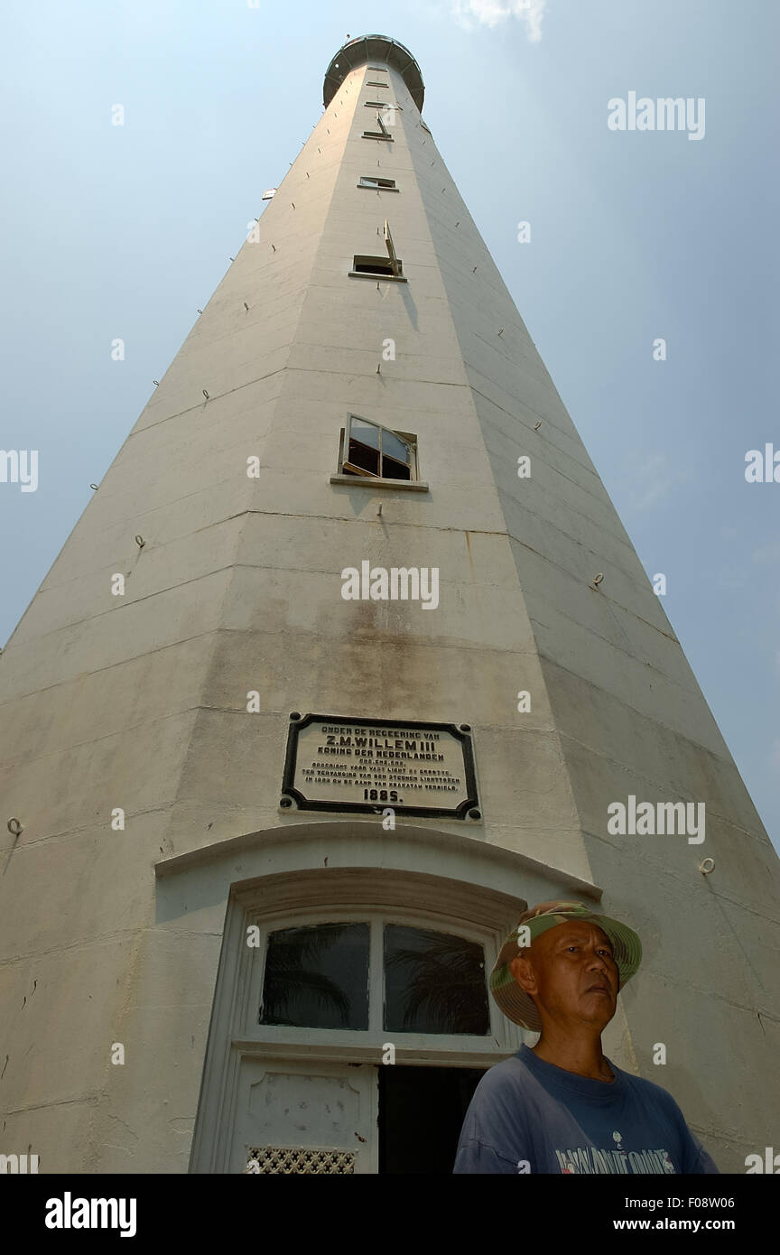 Portrait of a lighthouse keeper at Cikoneng lighthouse (Anyer ...
