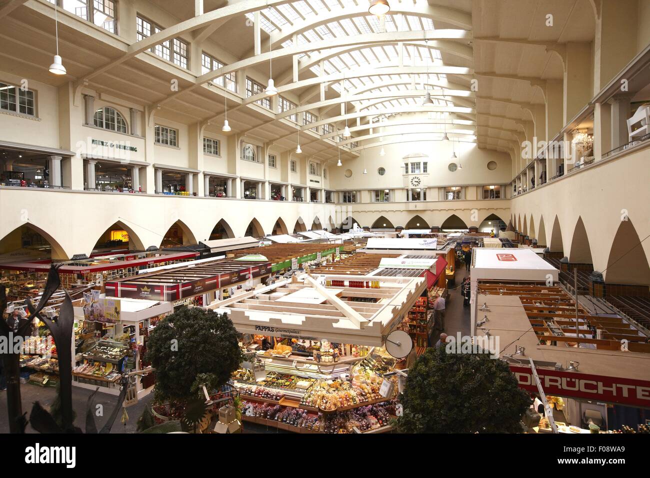 Market hall with glass roof in Stuttgart, Germany Stock Photo - Alamy
