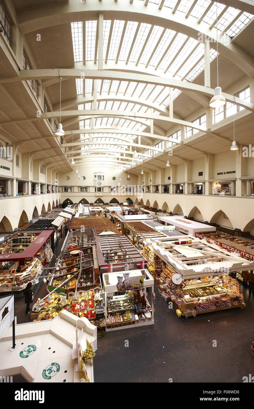Market hall with glass roof in Stuttgart, Germany Stock Photo - Alamy