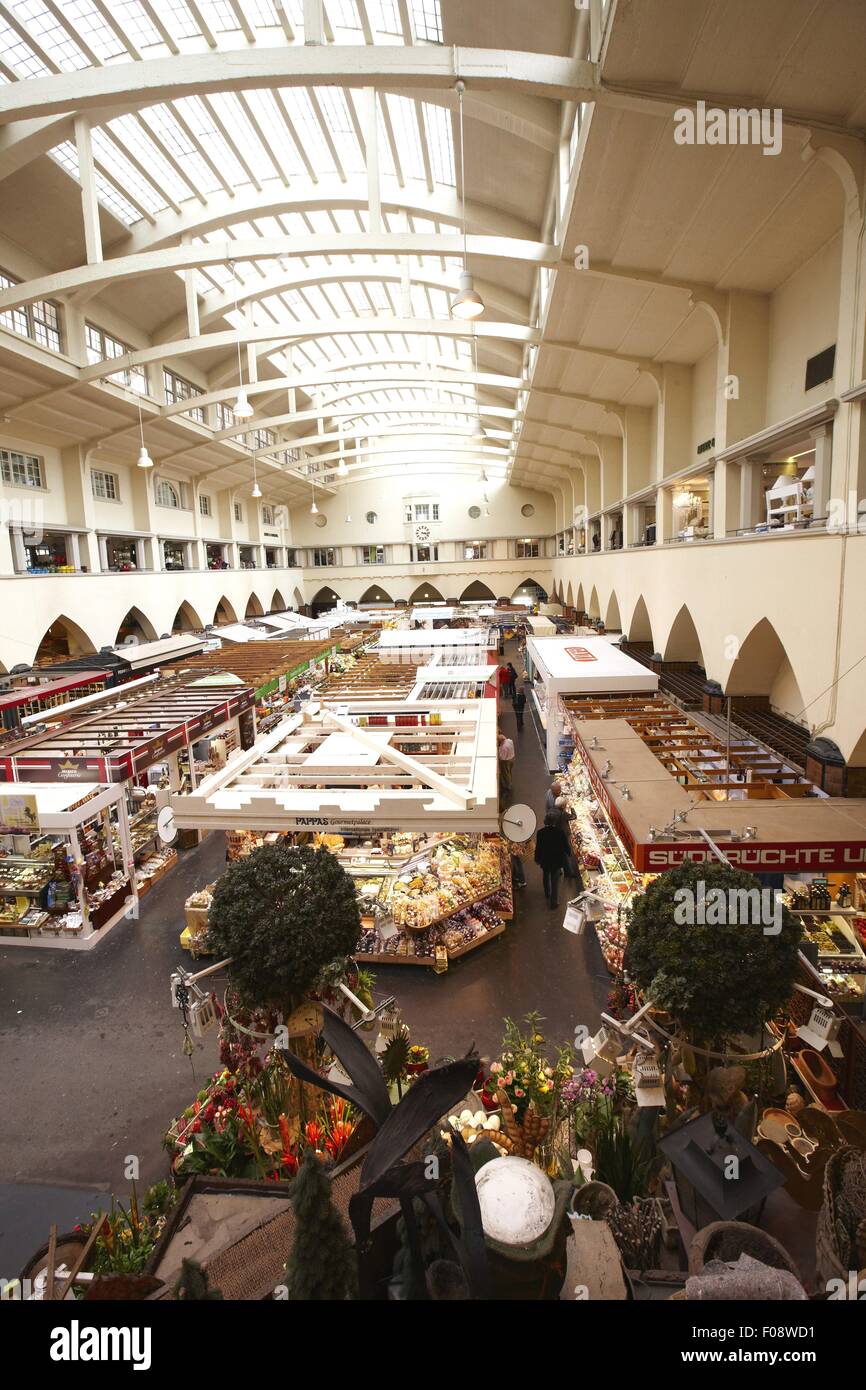Market hall with glass roof in Stuttgart, Germany Stock Photo - Alamy