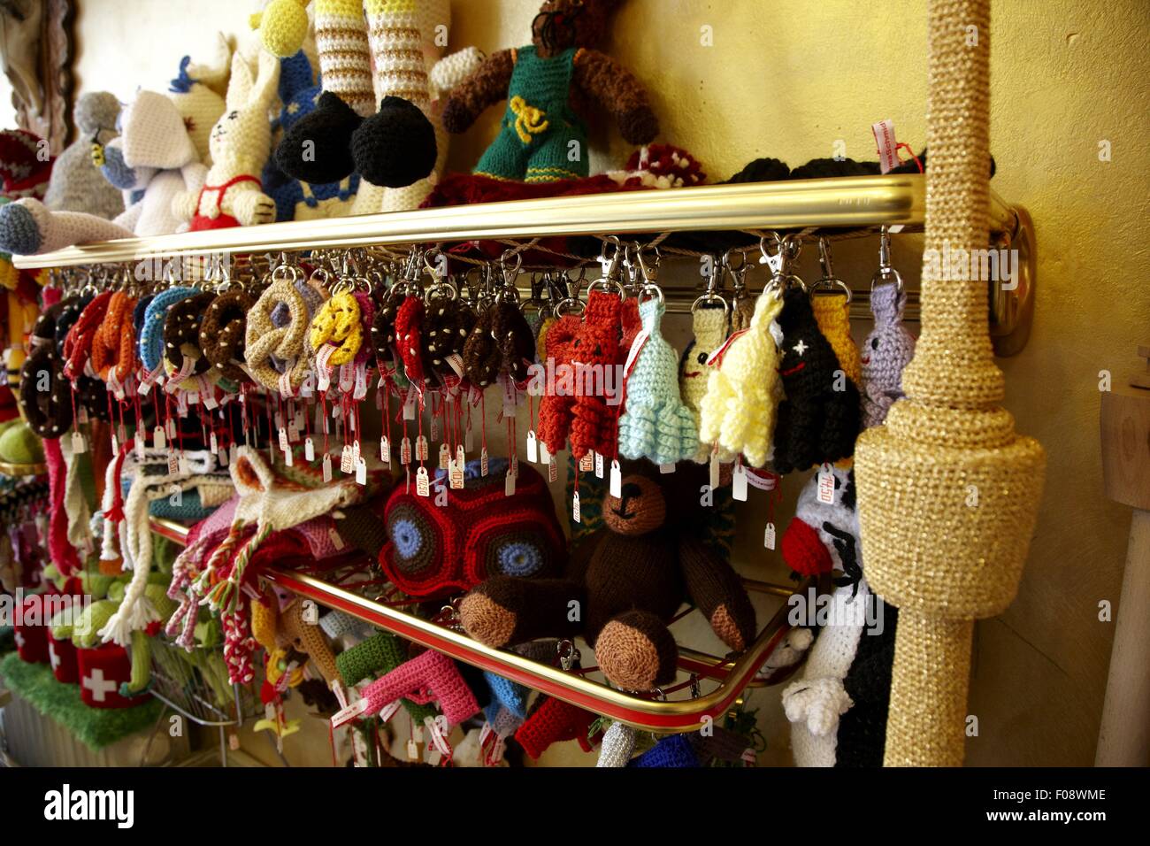 Toys made from wool at Mascherie in Stuttgart West, Stuttgart, Baden ...