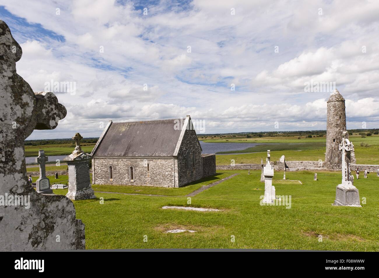 Ruins of Clonmacnoise monastery, County Offaly, Ireland, UK Stock Photo ...