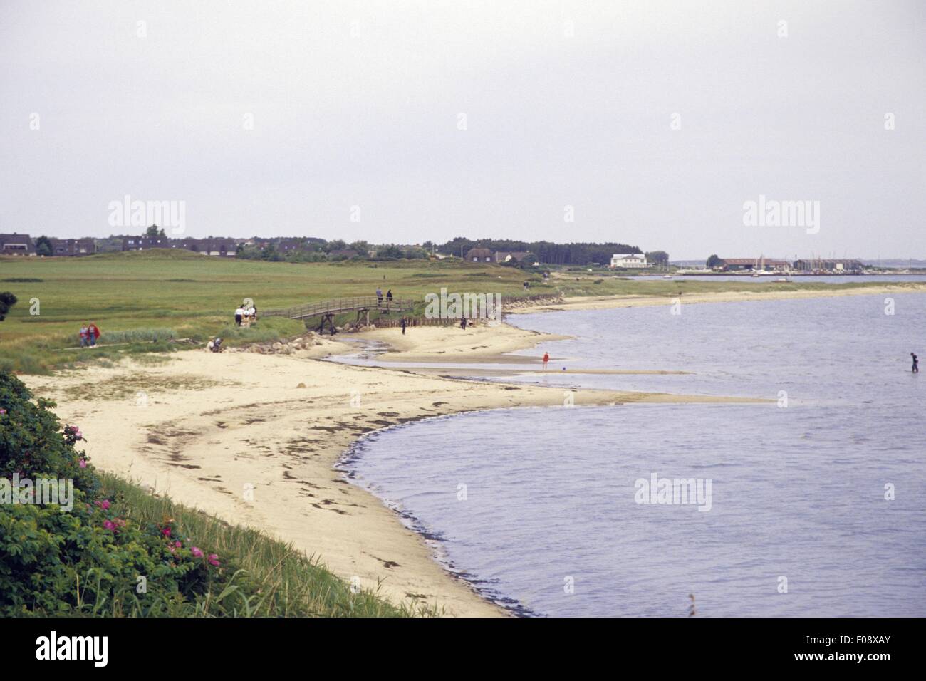 People at coast of Wadden Sea in Munkmarsch, Sylt, Germany Stock Photo ...