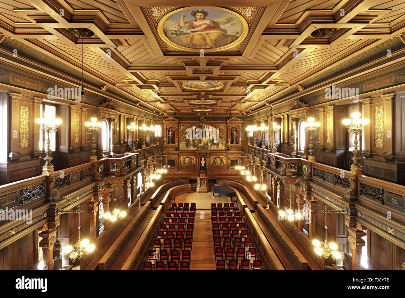 View of Ruprecht-Karls-University historical Aula interior in ...