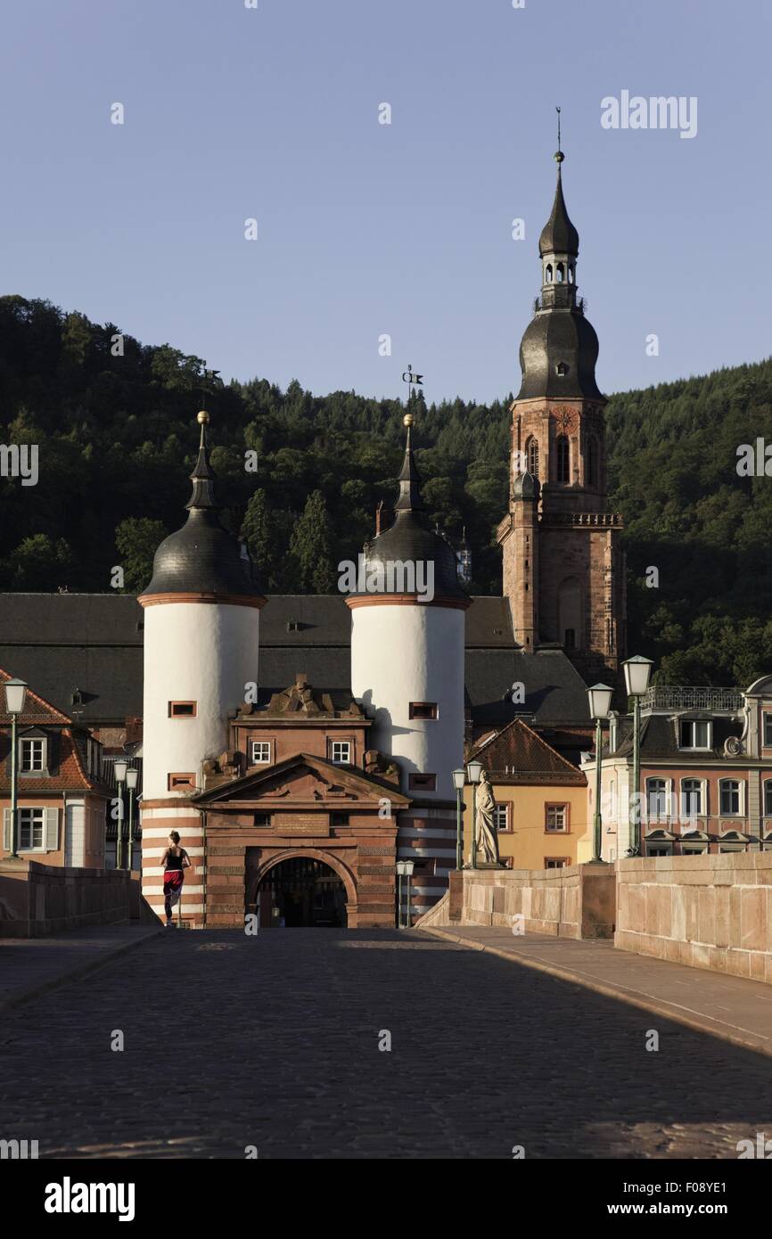 View of Karl-Theodor Bridge Gate in Heidelberg, Germany Stock Photo - Alamy