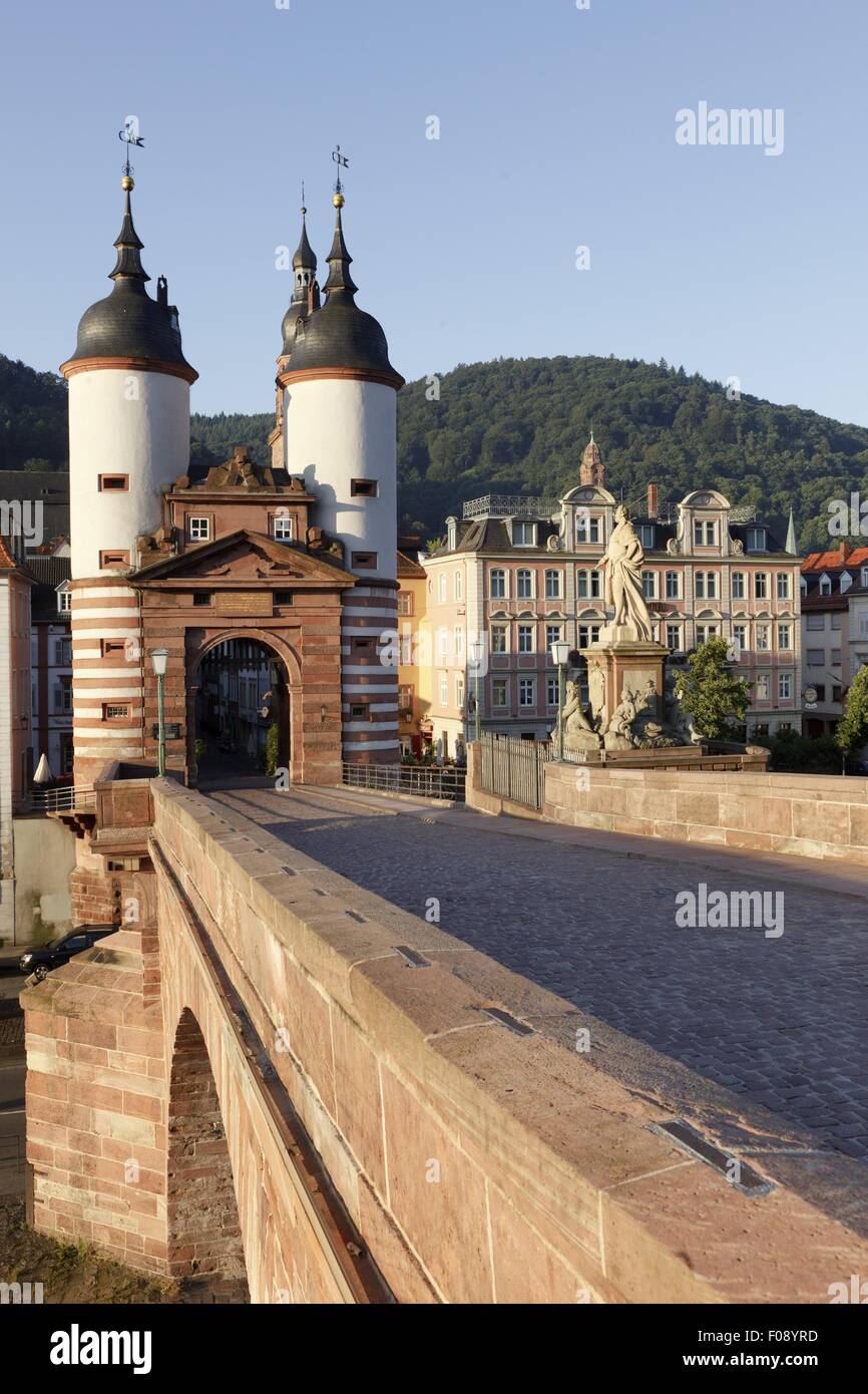 View of Karl-Theodor Bridge Gate at Heidelberg, Germany Stock Photo - Alamy