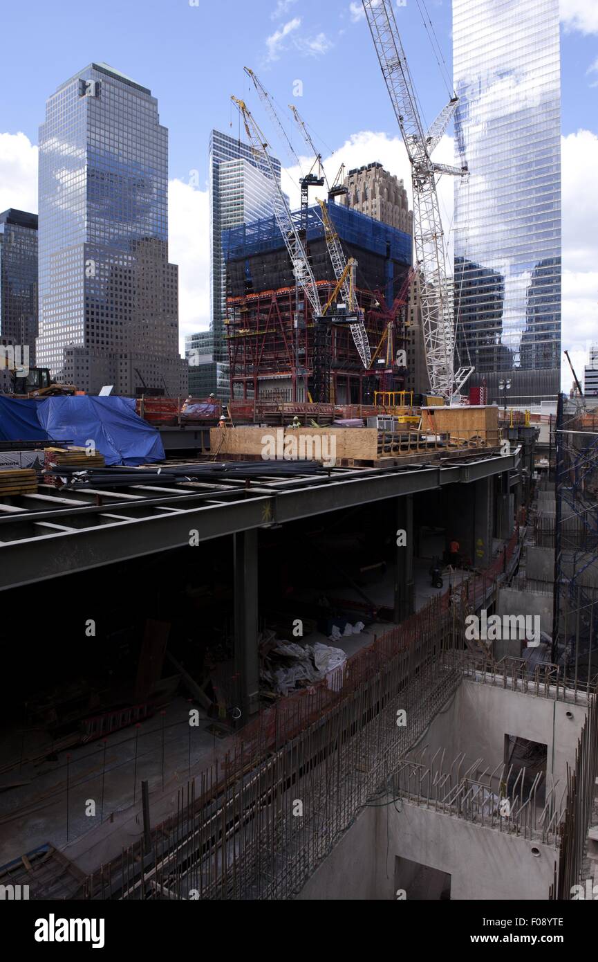 Construction work going on in Ground Zero site in New York, USA Stock ...