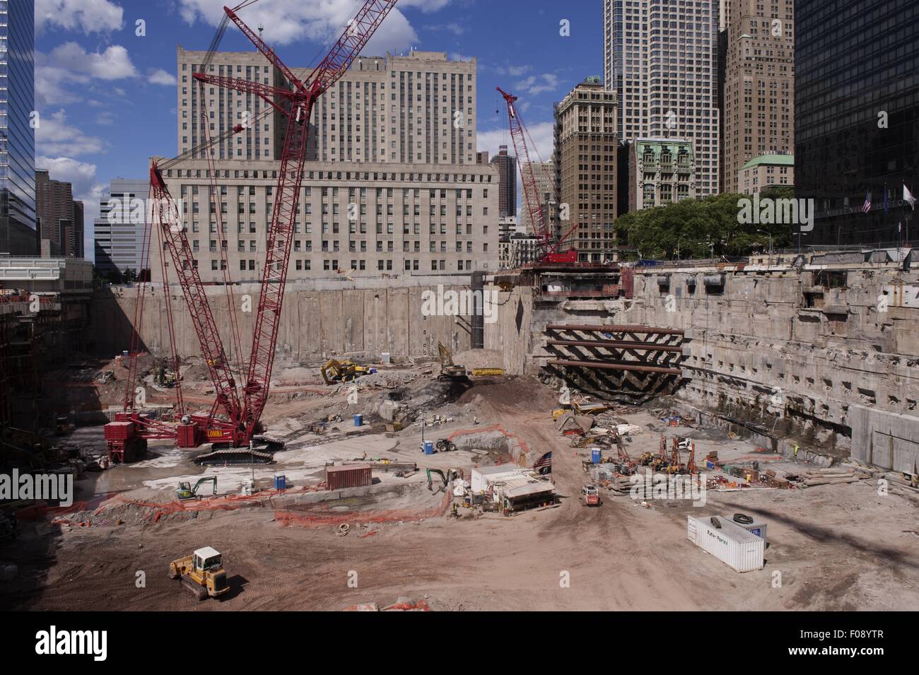 Construction work going on in Ground Zero site in New York, USA Stock ...