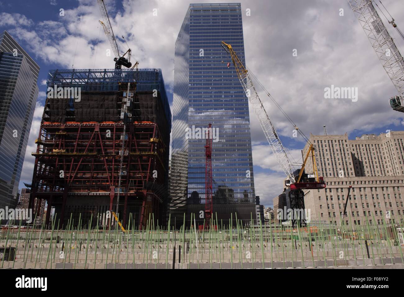 Construction work going on in Ground Zero site in New York, USA Stock ...