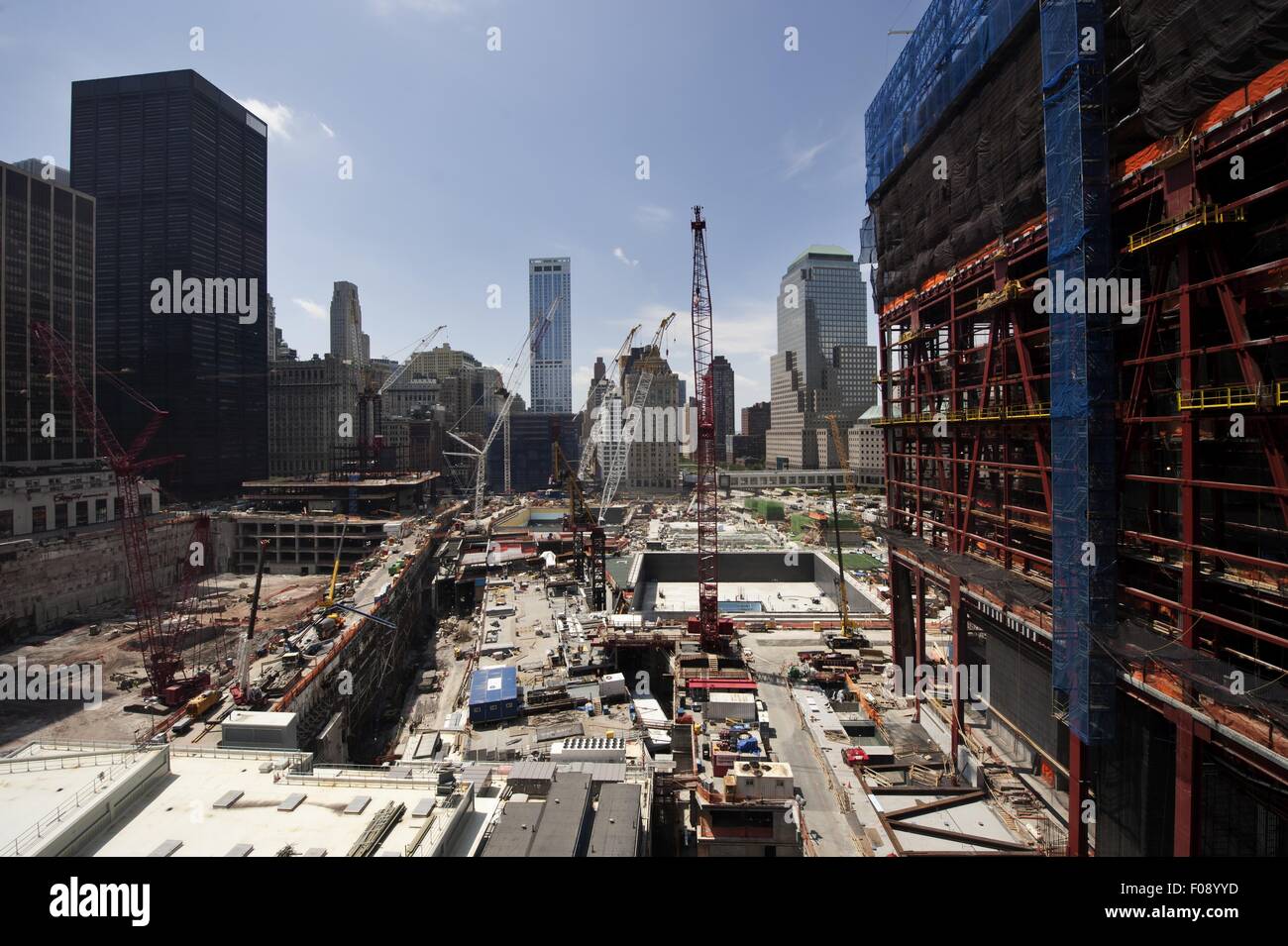 Construction work going on in Ground Zero site in New York, USA Stock ...