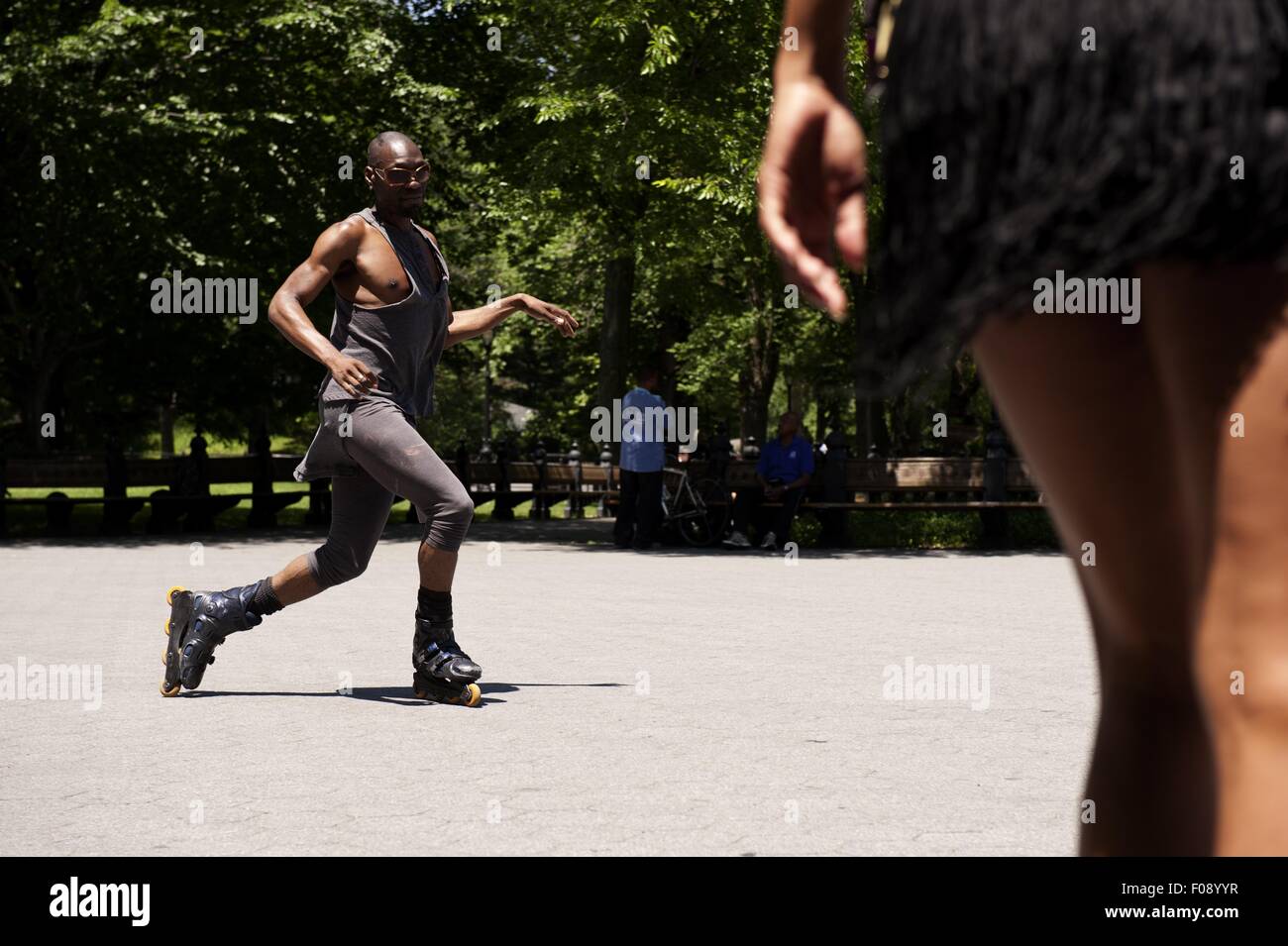 People roller skating at park in New York, USA Stock Photo - Alamy