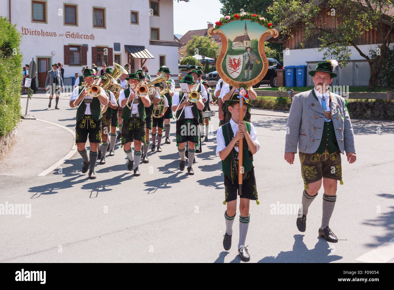 Hausham, Germany. 09th Aug, 2015. band Agatharied the Pageant of the ...